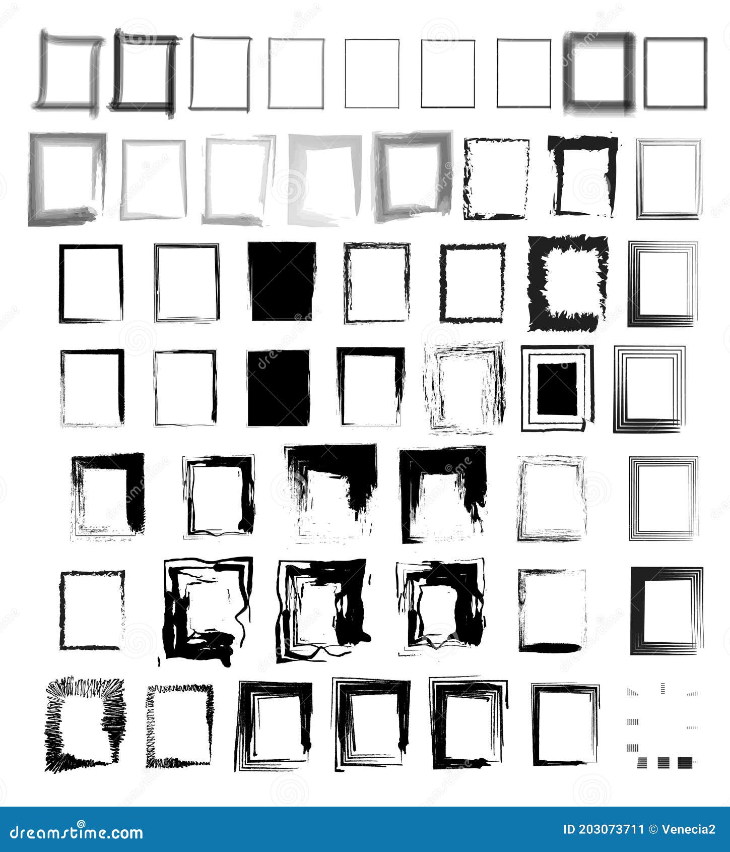 Set of Black Graphic Photo Frames. Vector Illustration Stock Vector ...