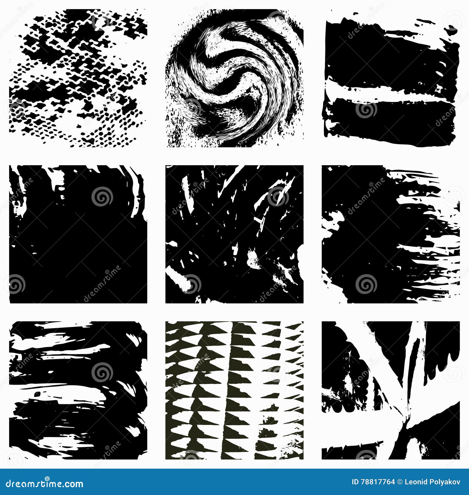 Set Black Grunge Design Element Stock Vector - Illustration of round ...