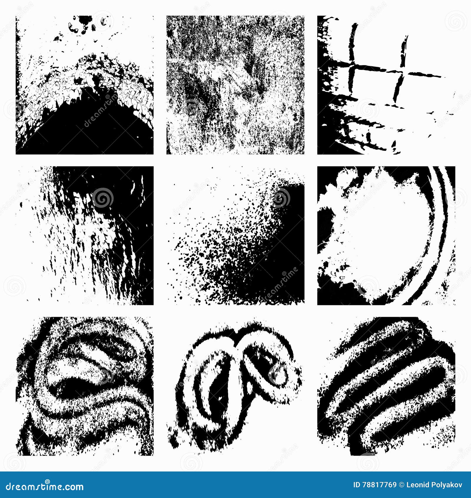 Set Black Grunge Design Element Stock Vector - Illustration of ...