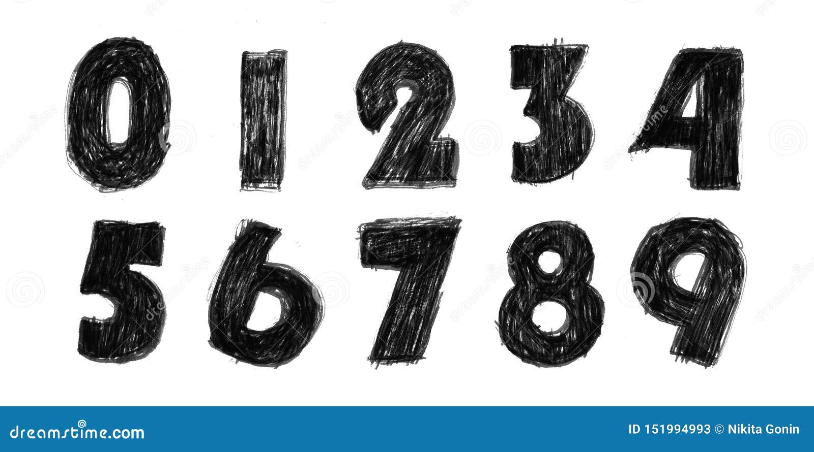 Set Of Handwritten Numbers, Signs, Arrows And Stains. Vector Isolated ...