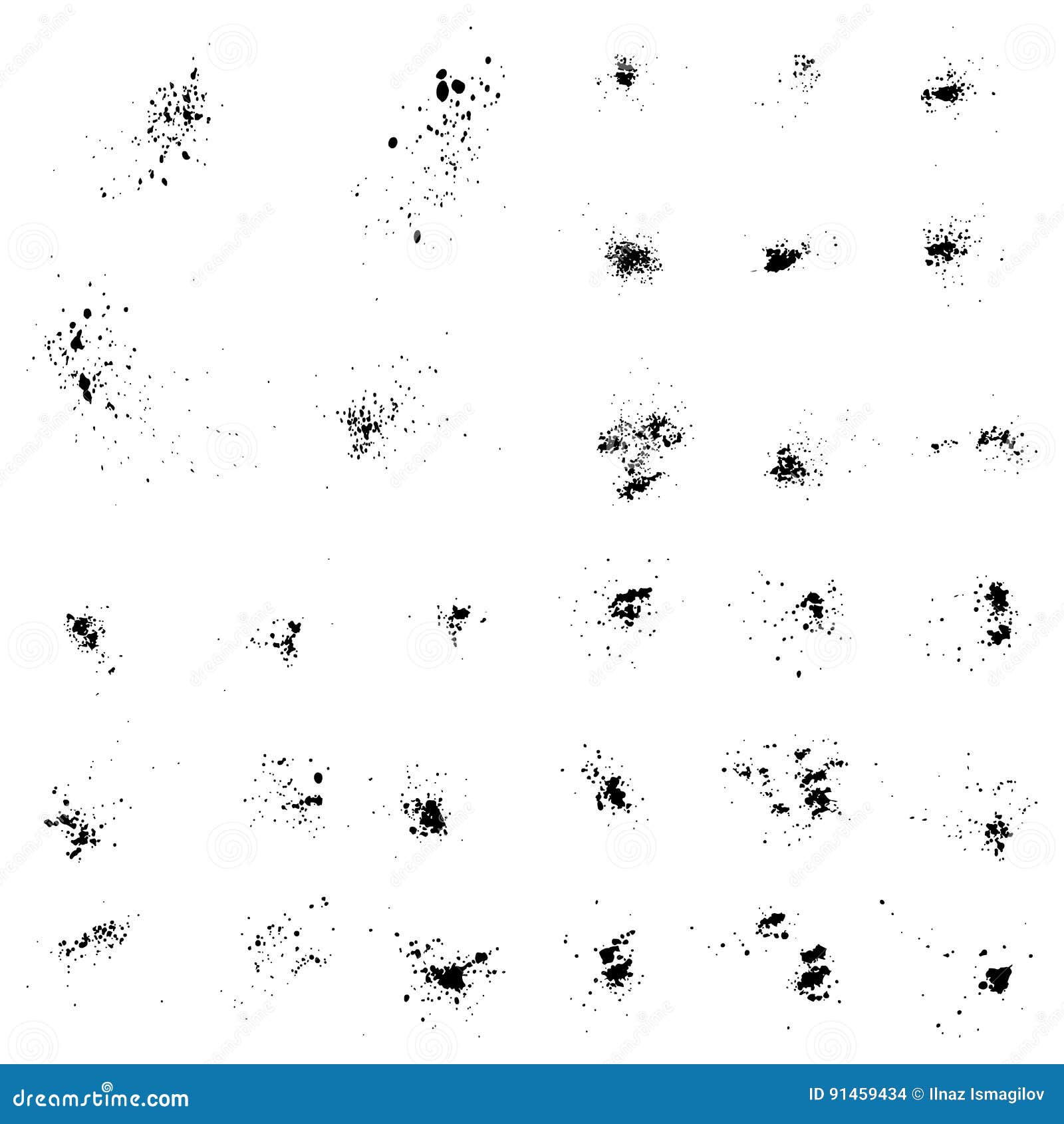 Set of Black ink vector stock vector. Illustration of offer - 91459434