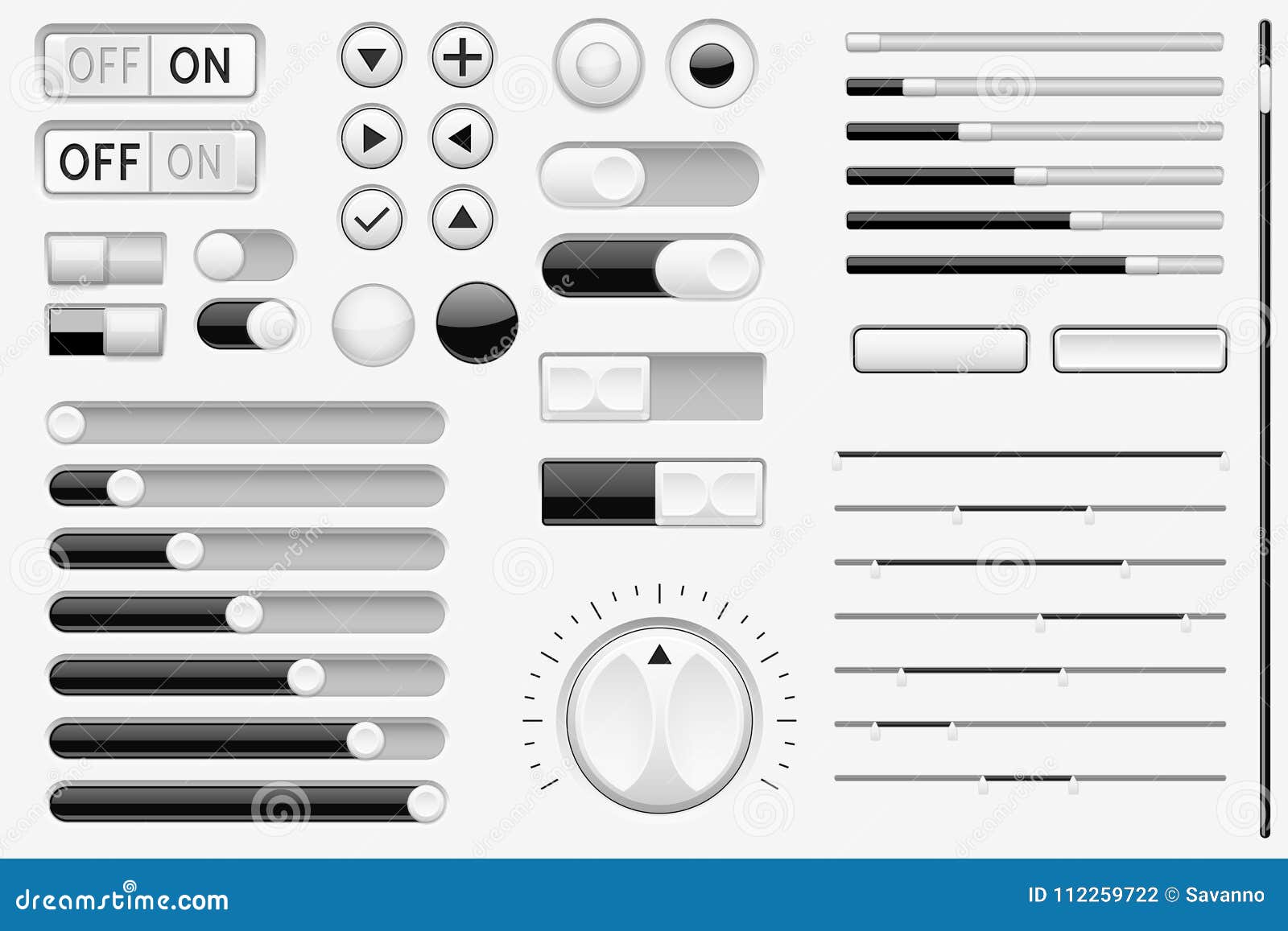 Set of Black Interface Switch Buttons, Sliders Stock Vector ...
