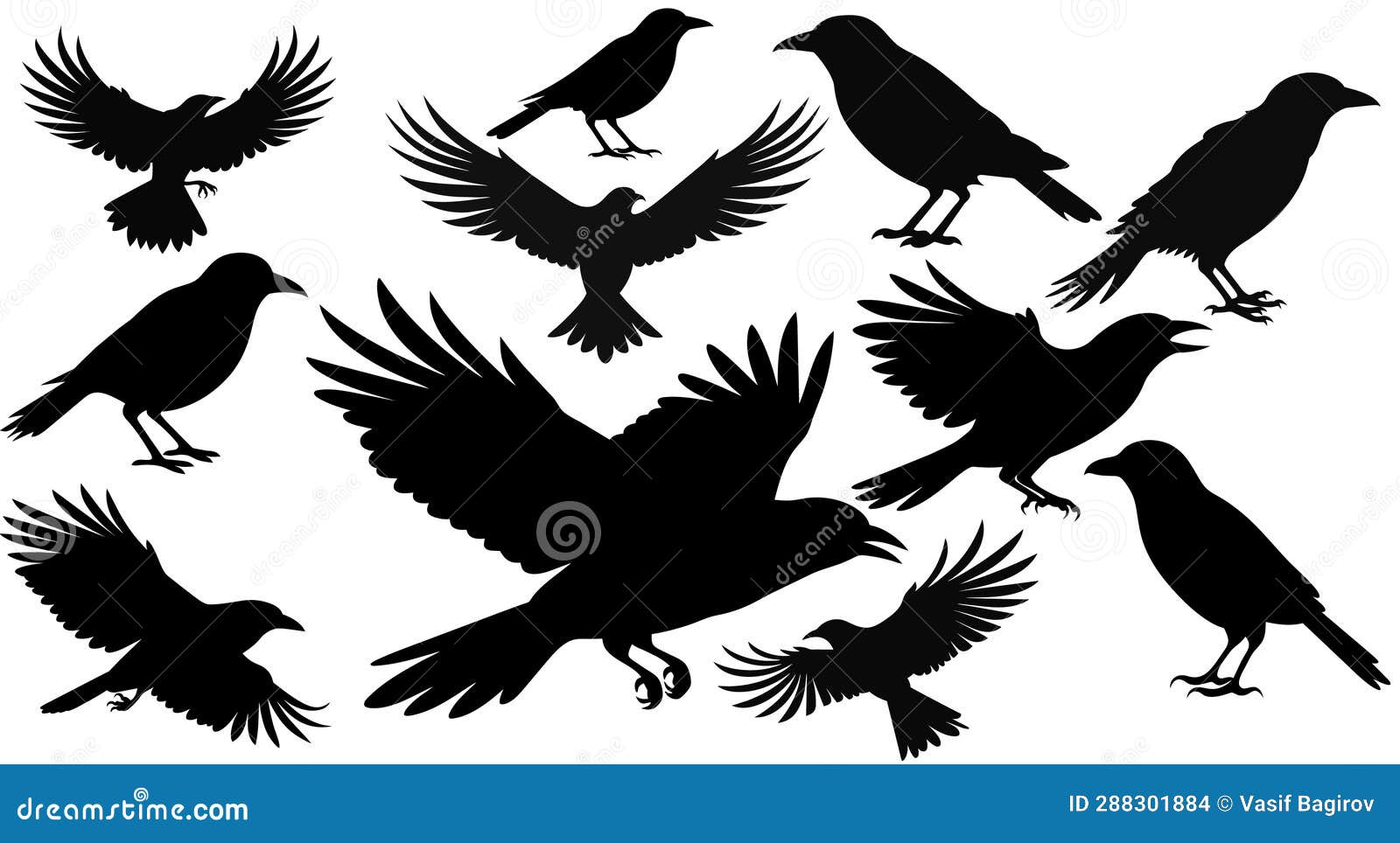 Flying Crow Silhouette Tattoo