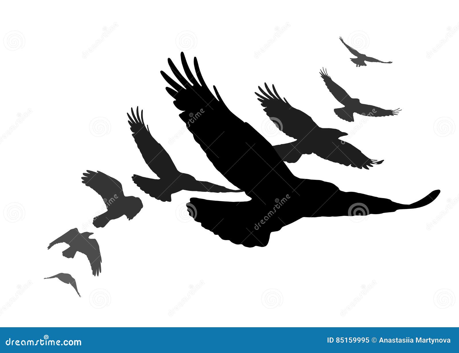 Flying Crow Silhouette Tattoo