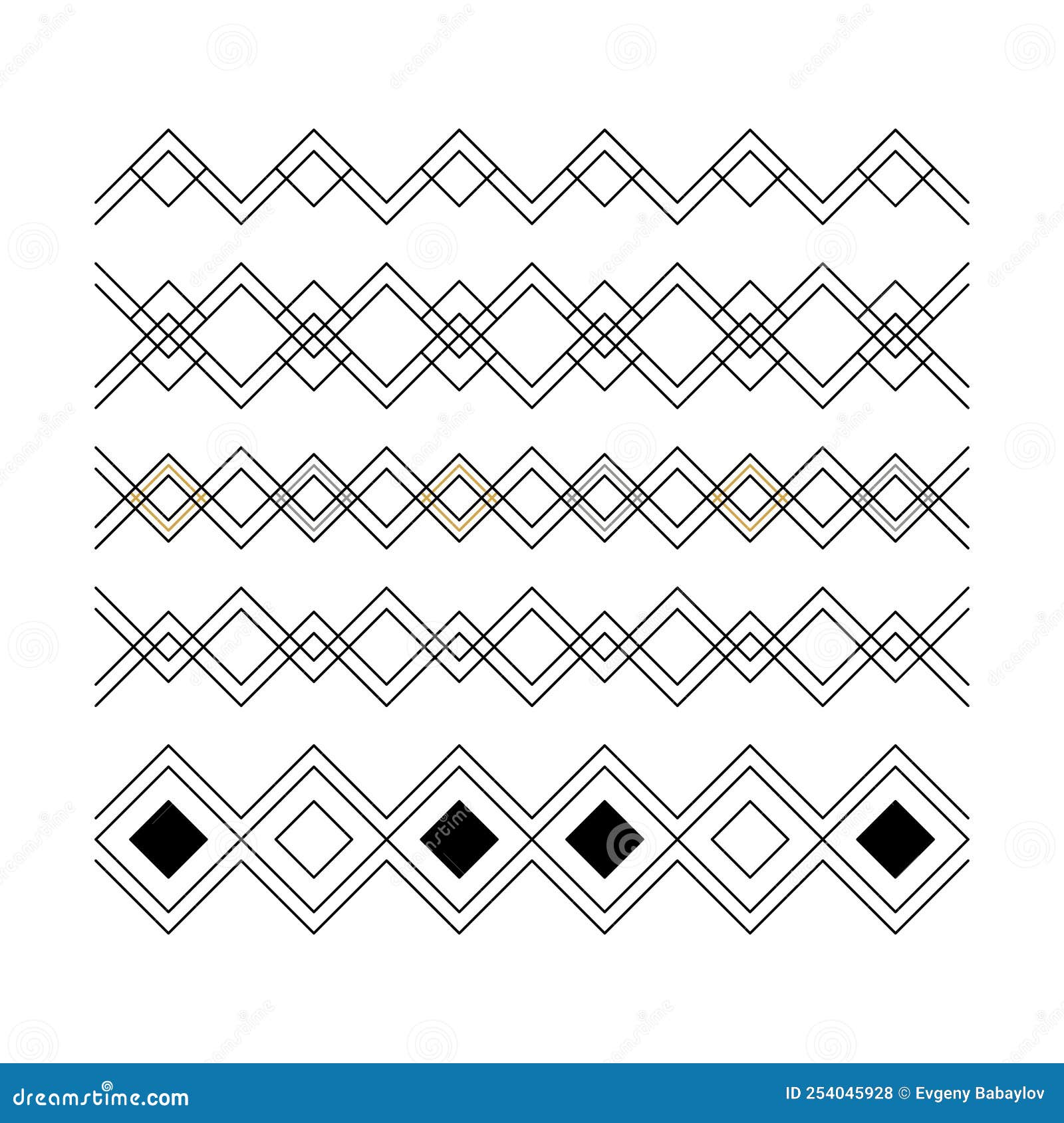 Set of Black Lines Ornaments, Frames for Illustrations on a White ...