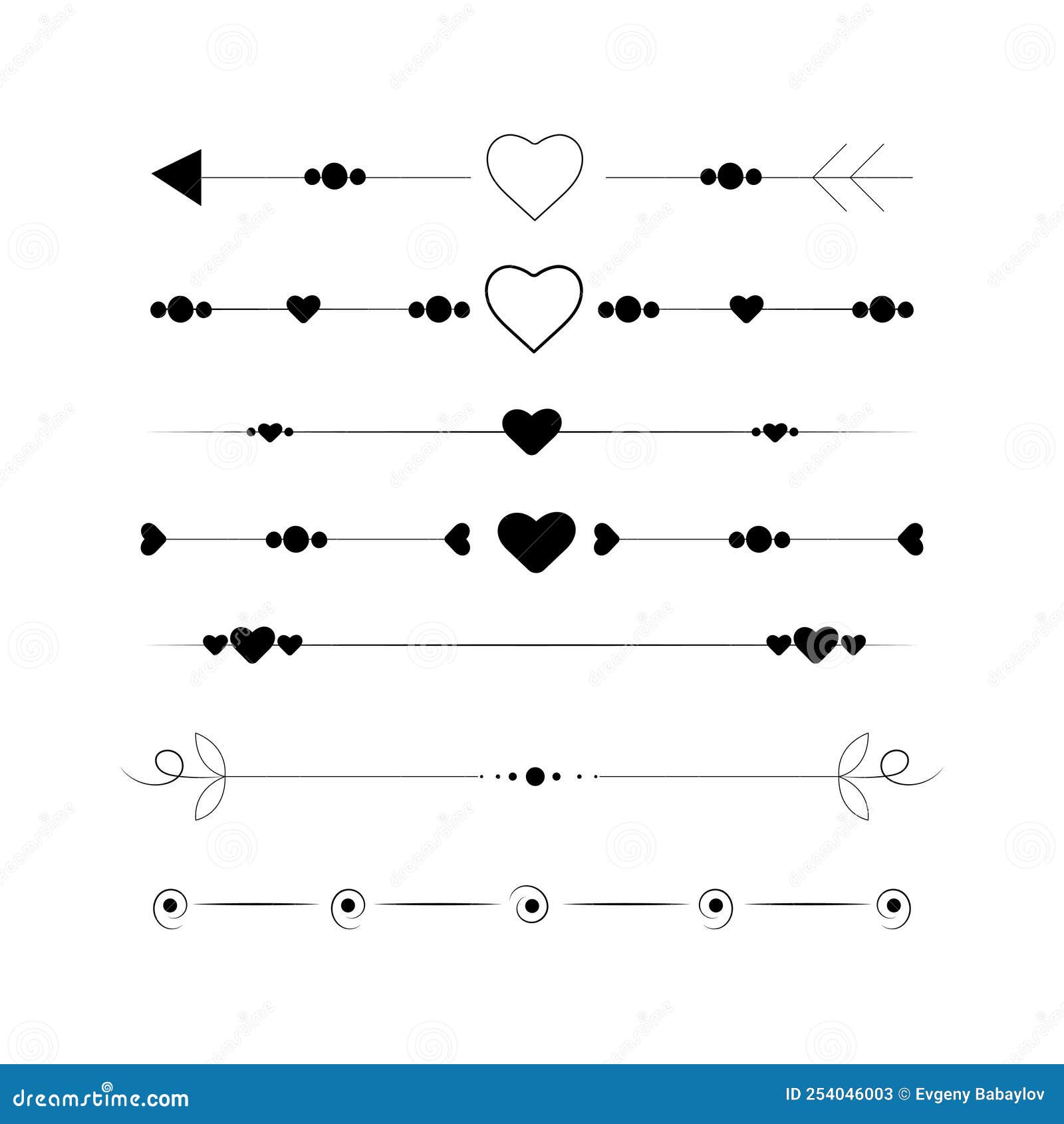 Set of Black Lines Ornaments, Frames for Illustrations on a White ...