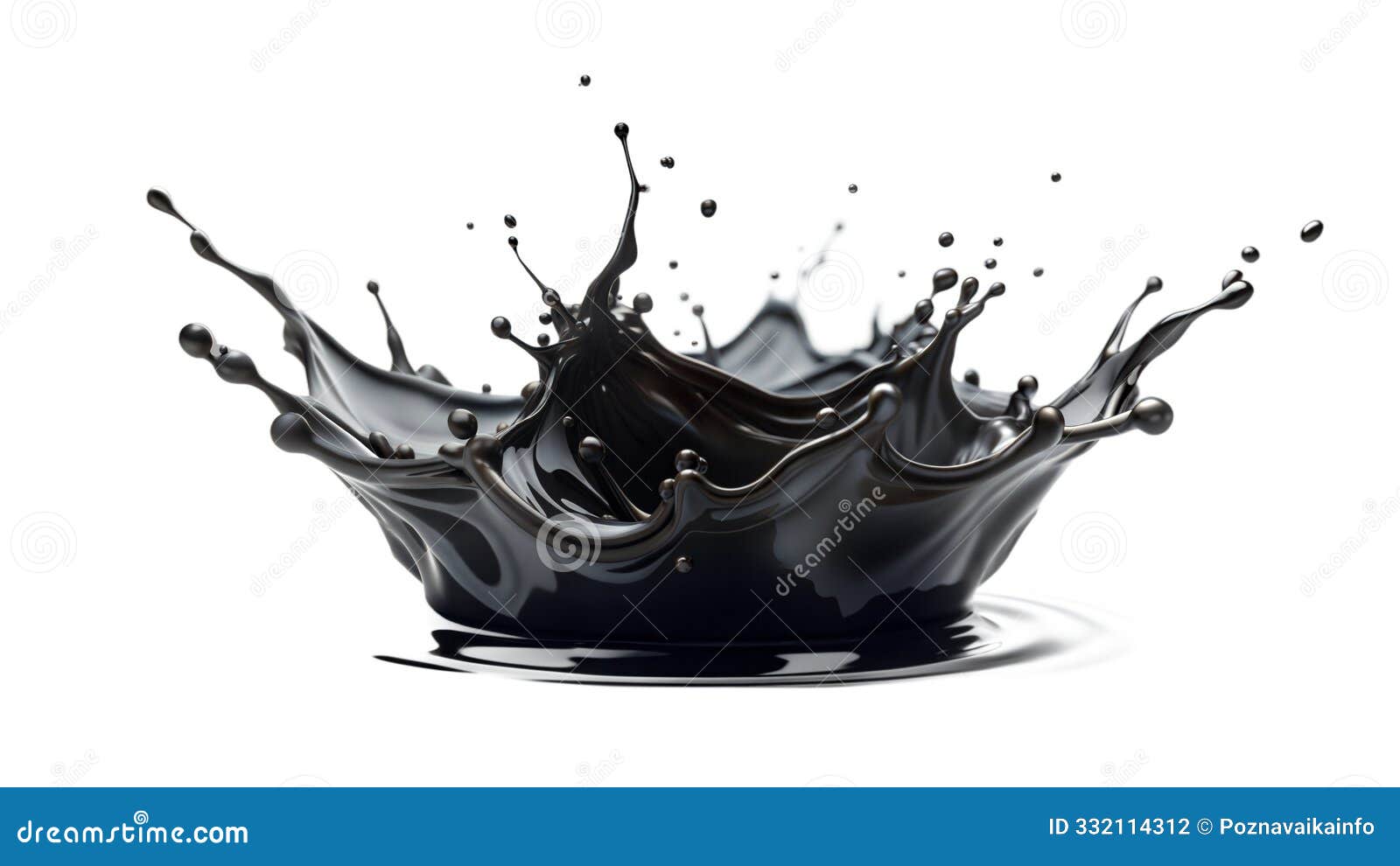 Set of Black Liquid Splashes on Transparent Background in High ...