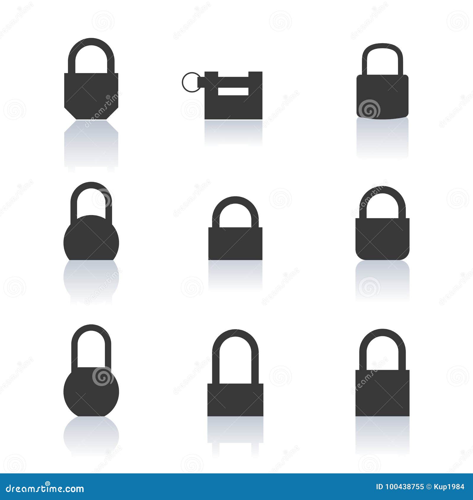 Set of Black Icons Lock, Vector Illustration. Stock Vector ...