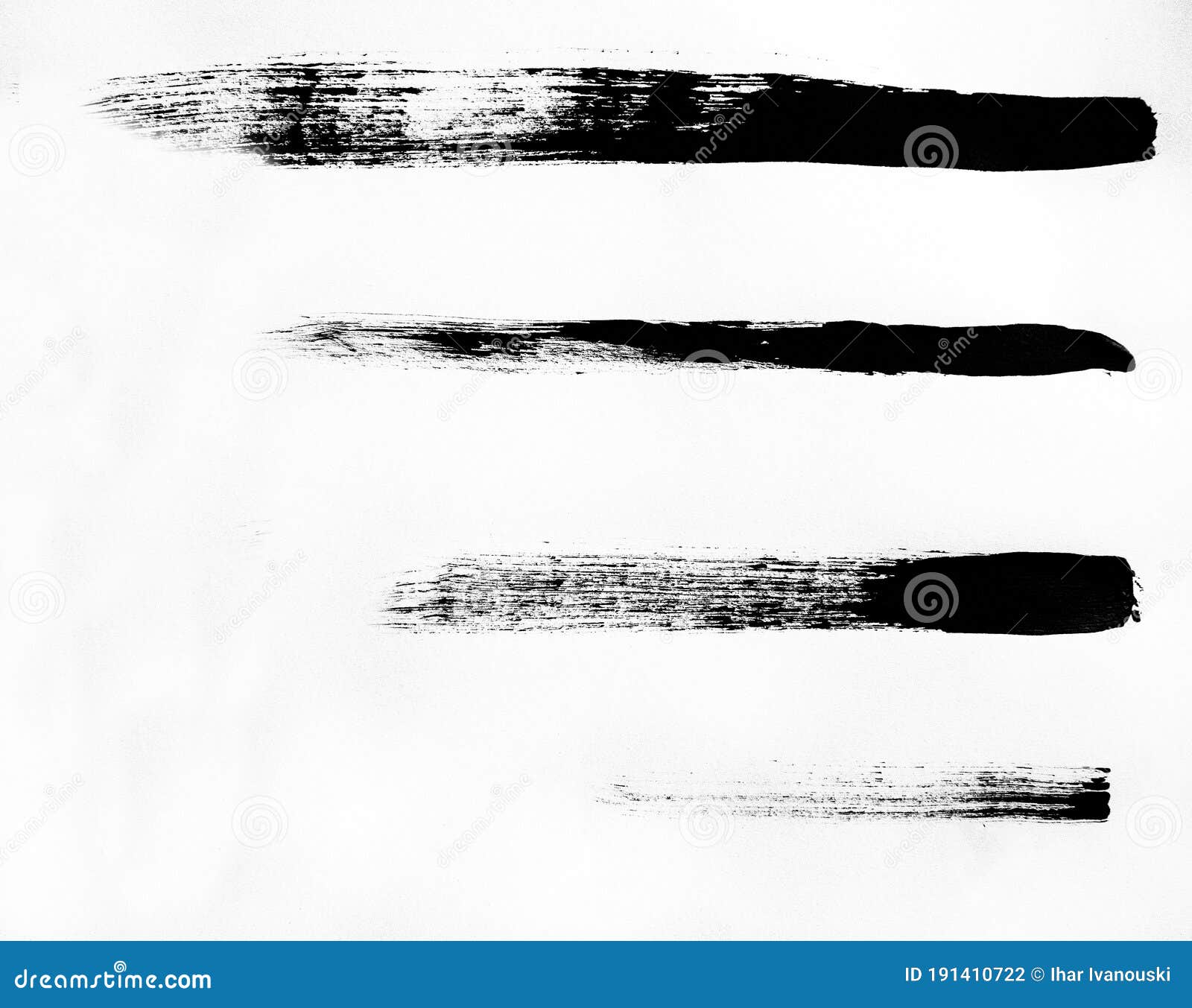 A Set of Black Marker Paint Textures Isolated on a White Background ...