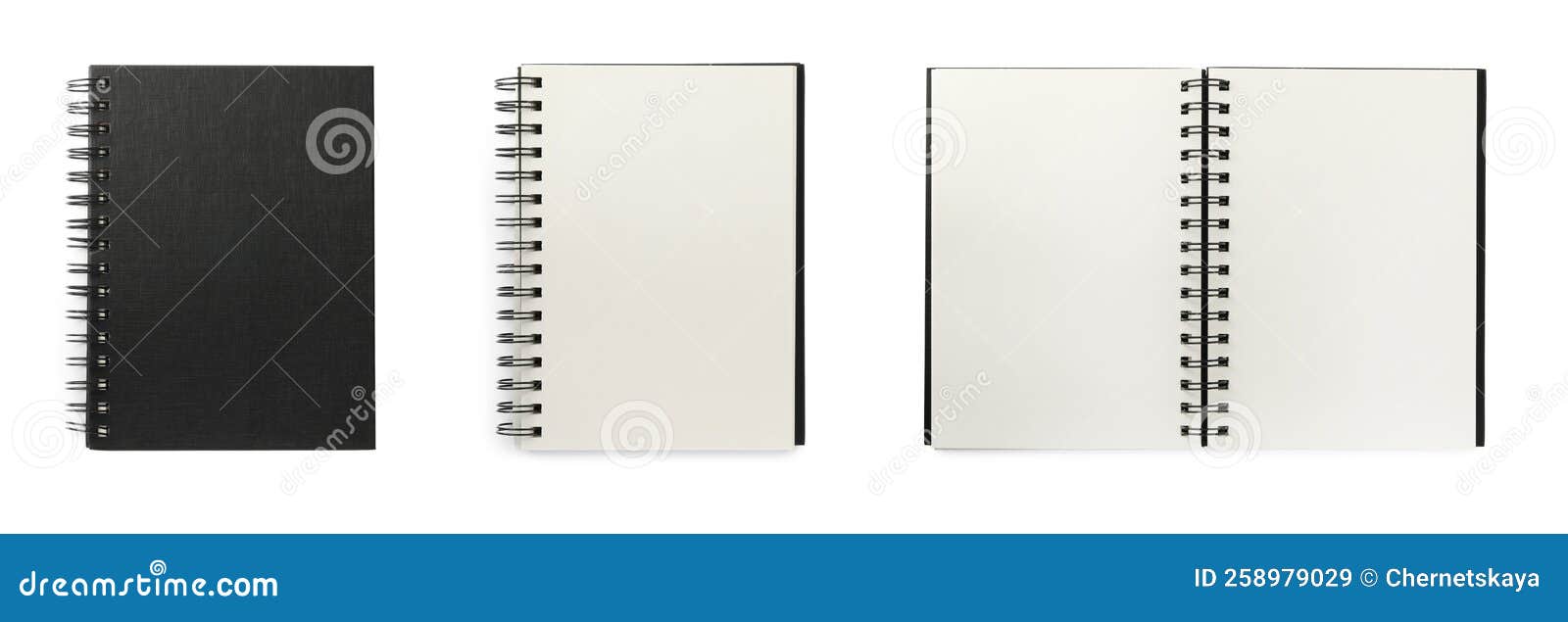 Set with Black Notebooks on White Background, Top View. Banner Design ... Set with Black Notebooks on White Background, Top View. Banner Design ...