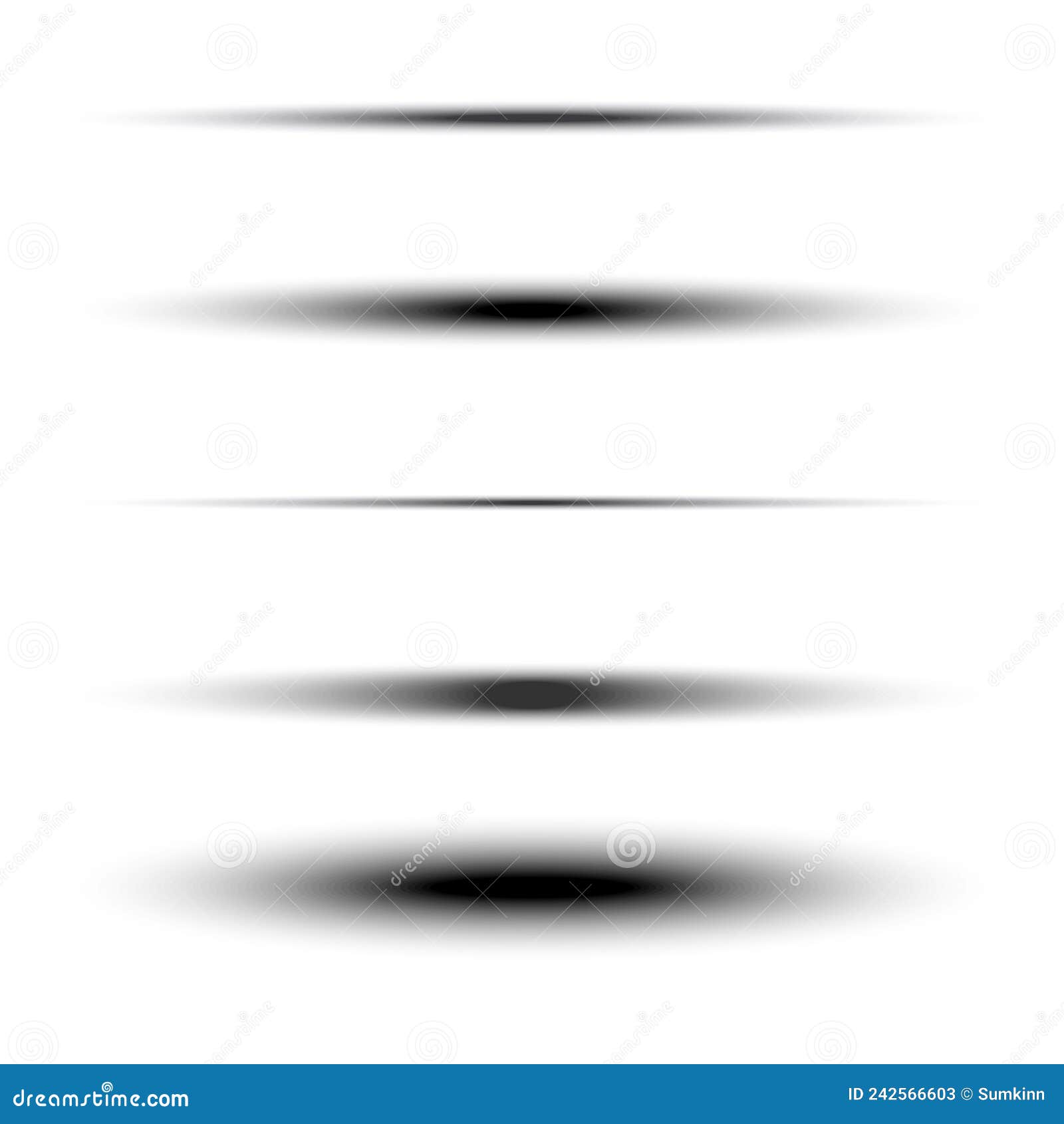 Set of black oval shadow stock vector. Illustration of vector - 242566603