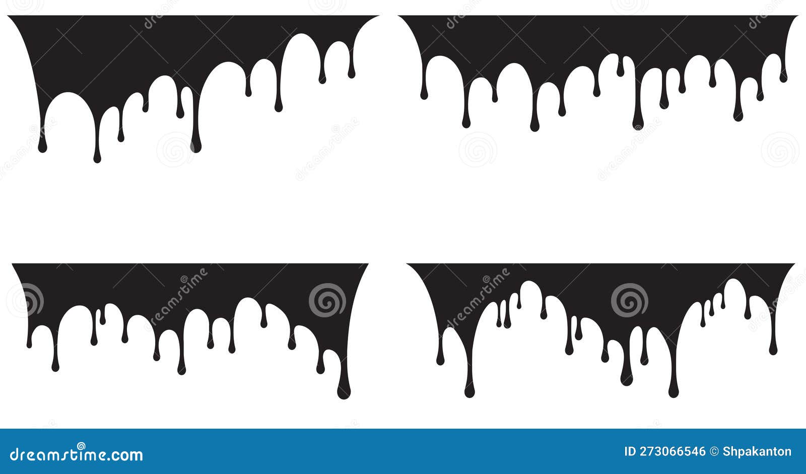Set of Black Paint Drips. Vector Illustration for Your Design Stock ...