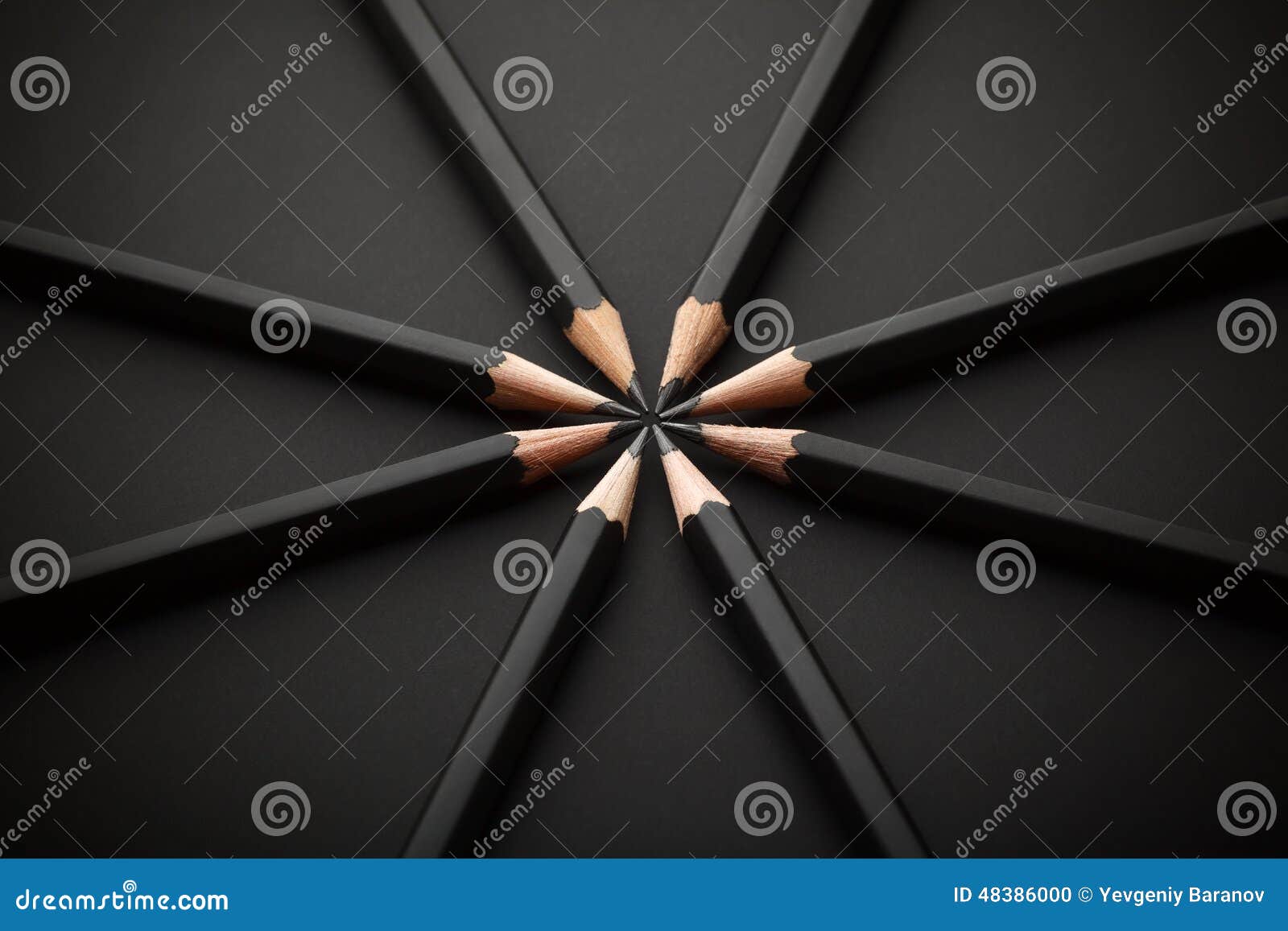 Set of Black Pencils on Black Background Stock Photo - Image of office ...