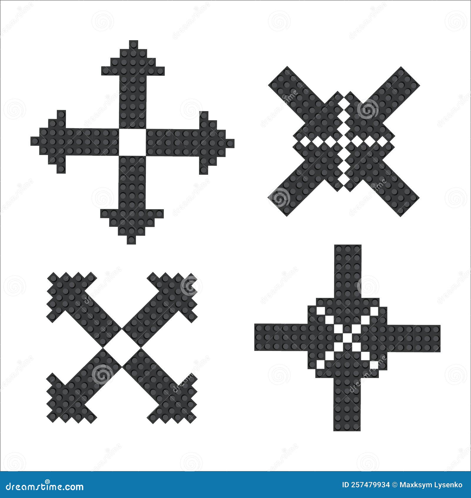 Set Pixel Arrows In Four Directions, Arrow, Open Book, Crossed Ruler ...