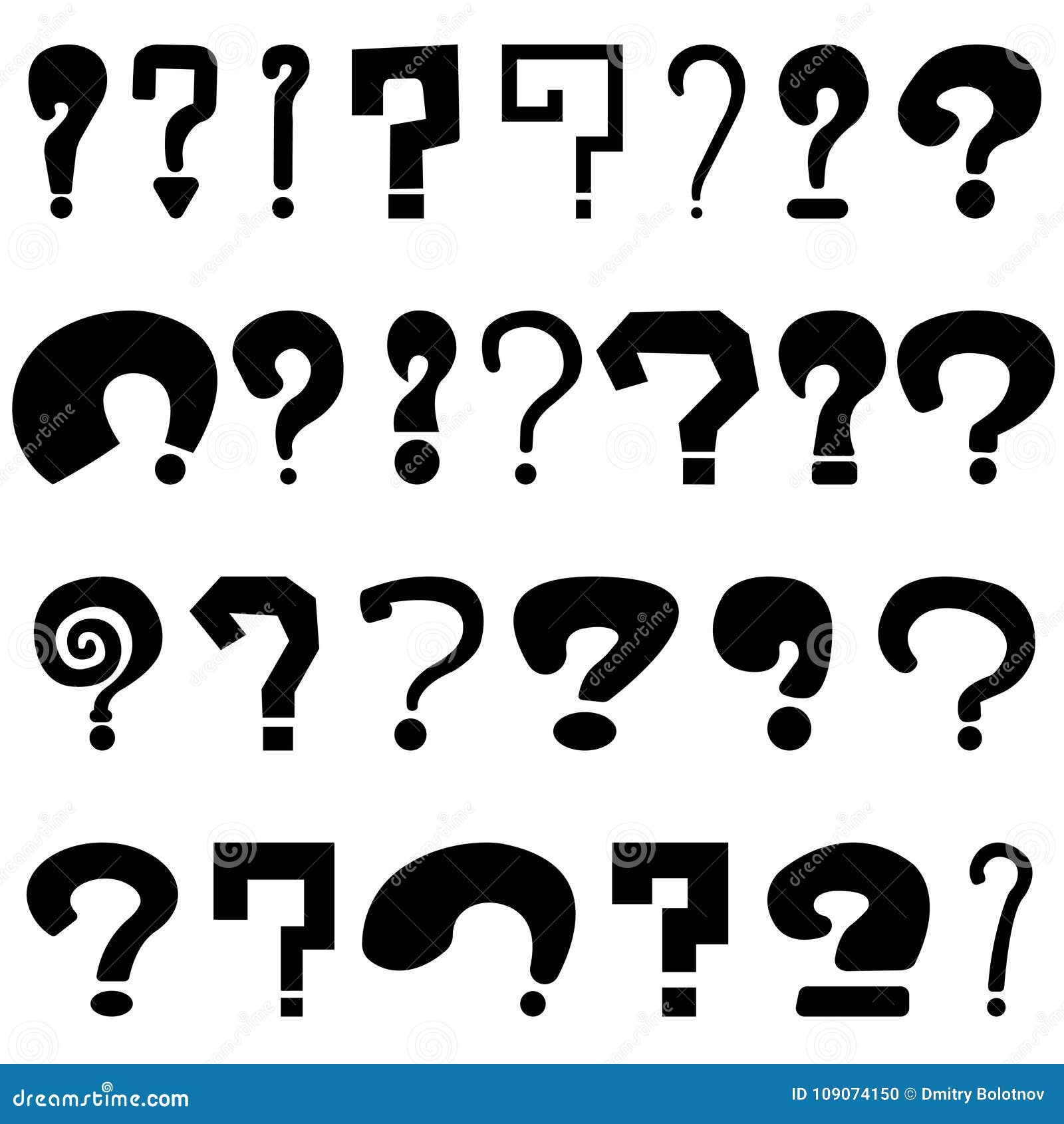 Set of Black Question Marks Stock Vector - Illustration of symbol ...