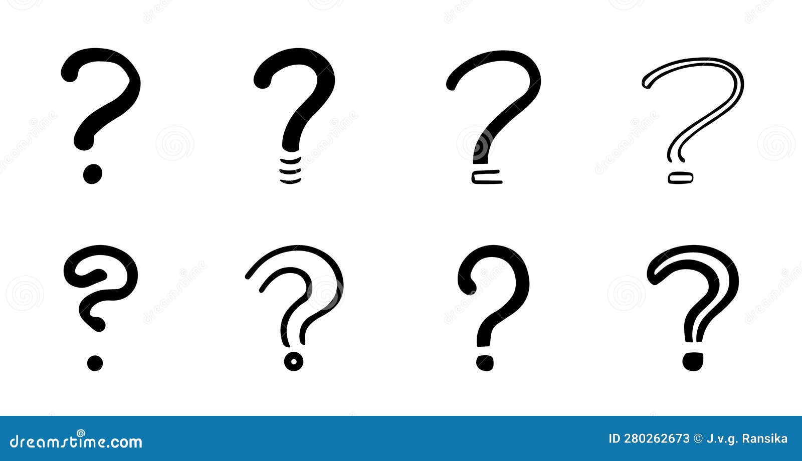 Set of Black Questions Marks Isolated in White Background Stock Vector ...