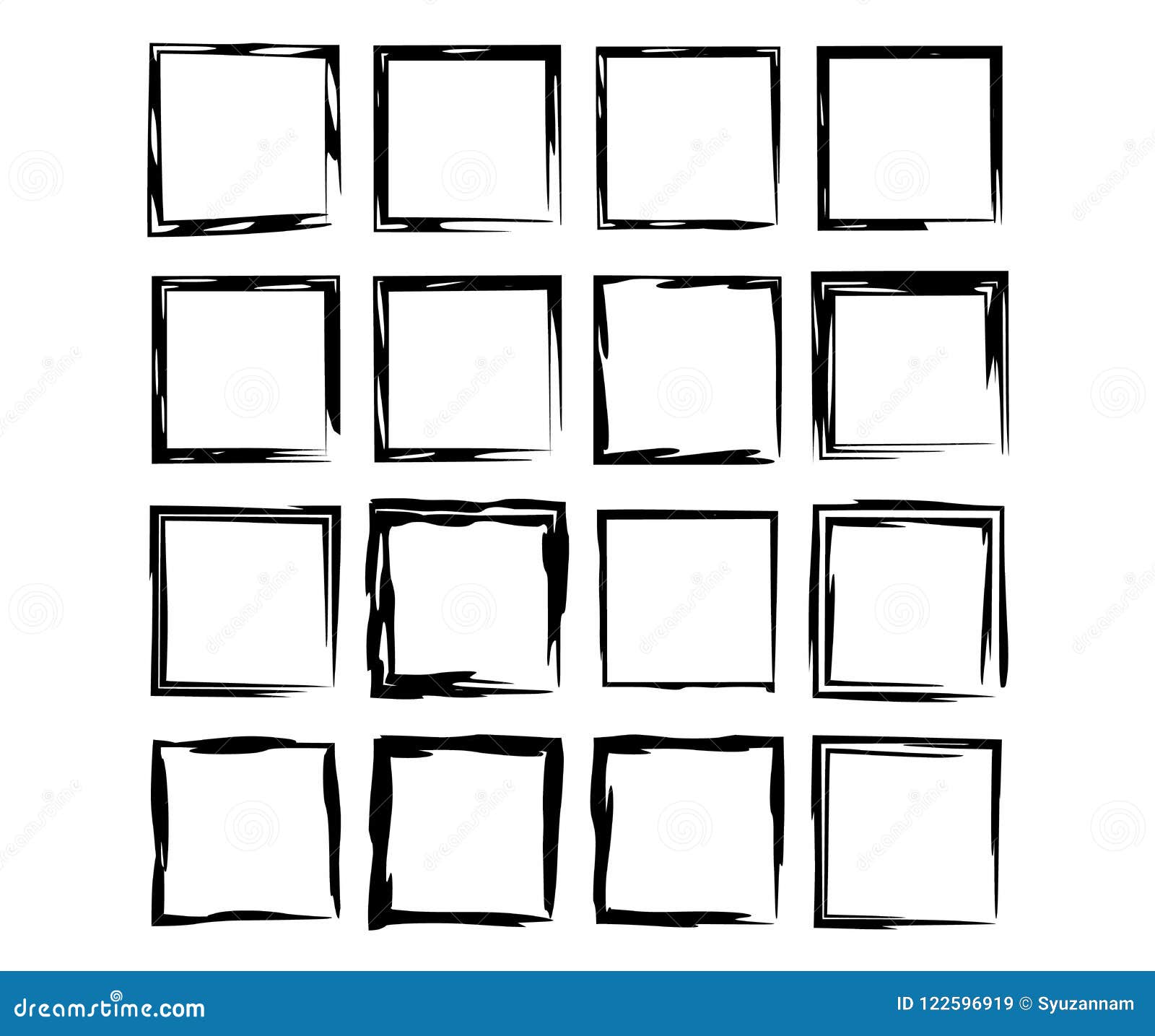 Set of Black Rectangle Empy Grunge Frames. Vector Illustration. Stock ... Set of Black Rectangle Empy Grunge Frames. Vector Illustration. Stock ...