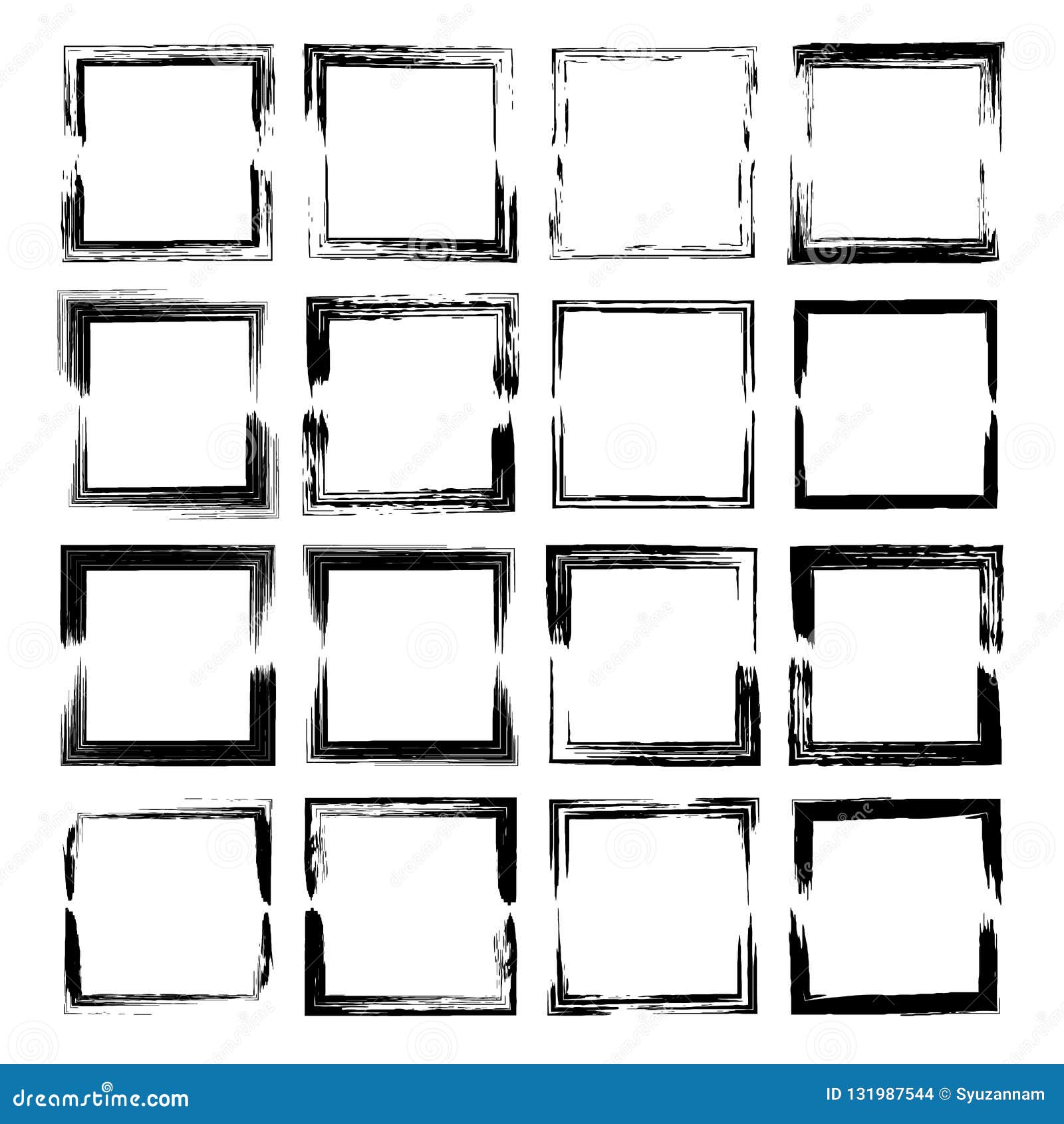 Set of Black Rectangle Empy Grunge Frames. Vector Illustration. Stock ... Set of Black Rectangle Empy Grunge Frames. Vector Illustration. Stock ...