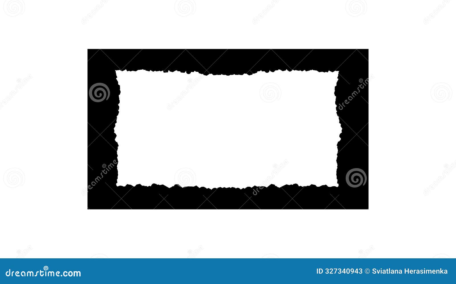 Set of Black Rectangular Frames with Jagged Uneven Edges Isolated on ...