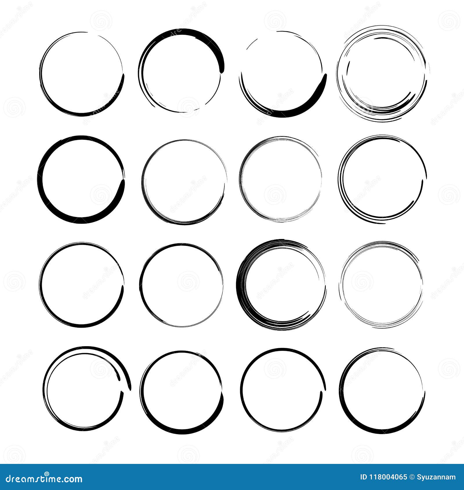 Set of Black Round Grunge Frames. Vector Illustration. Stock Vector ... Set of Black Round Grunge Frames. Vector Illustration. Stock Vector ...