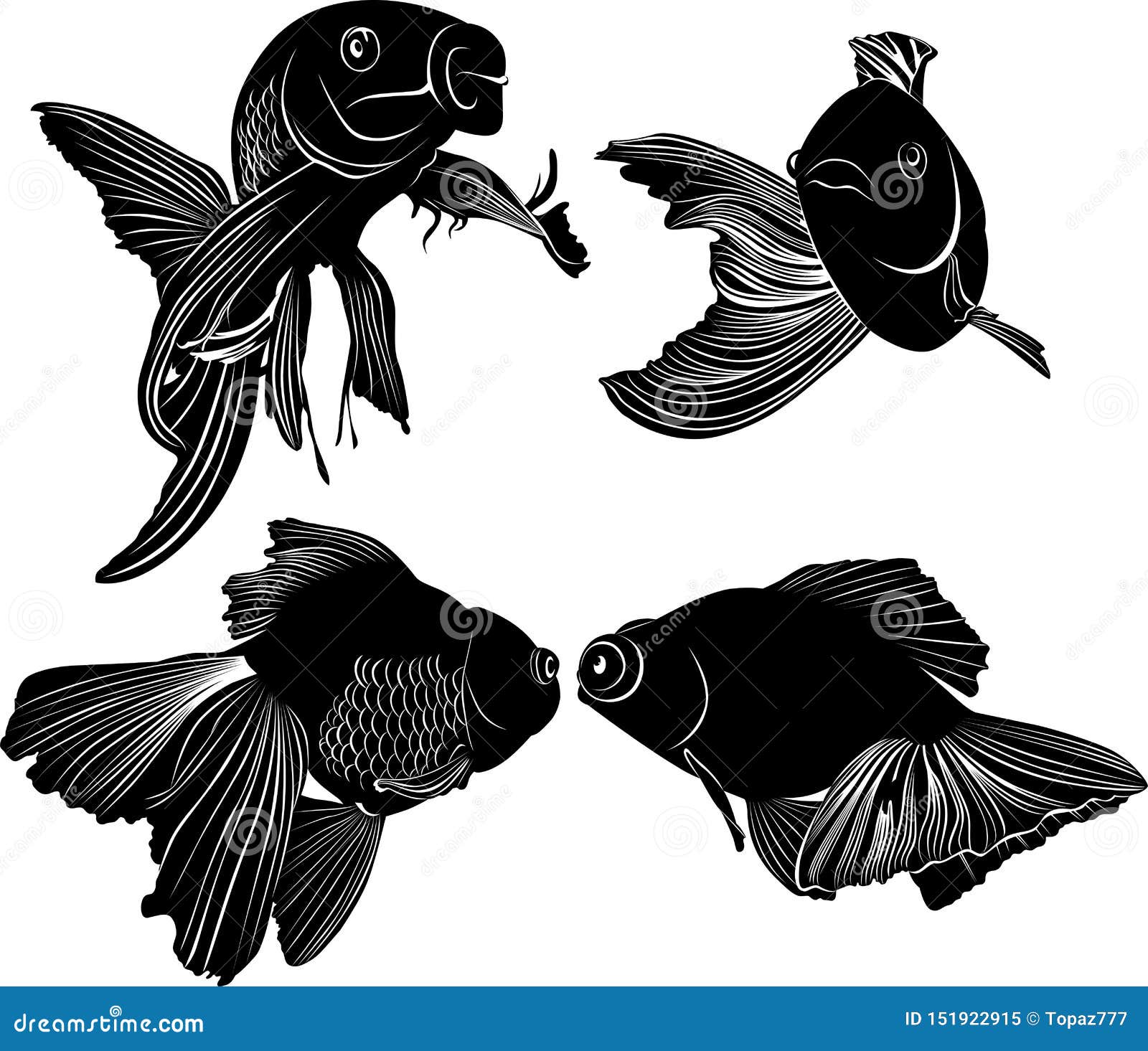 Goldfish Silhouette Vector