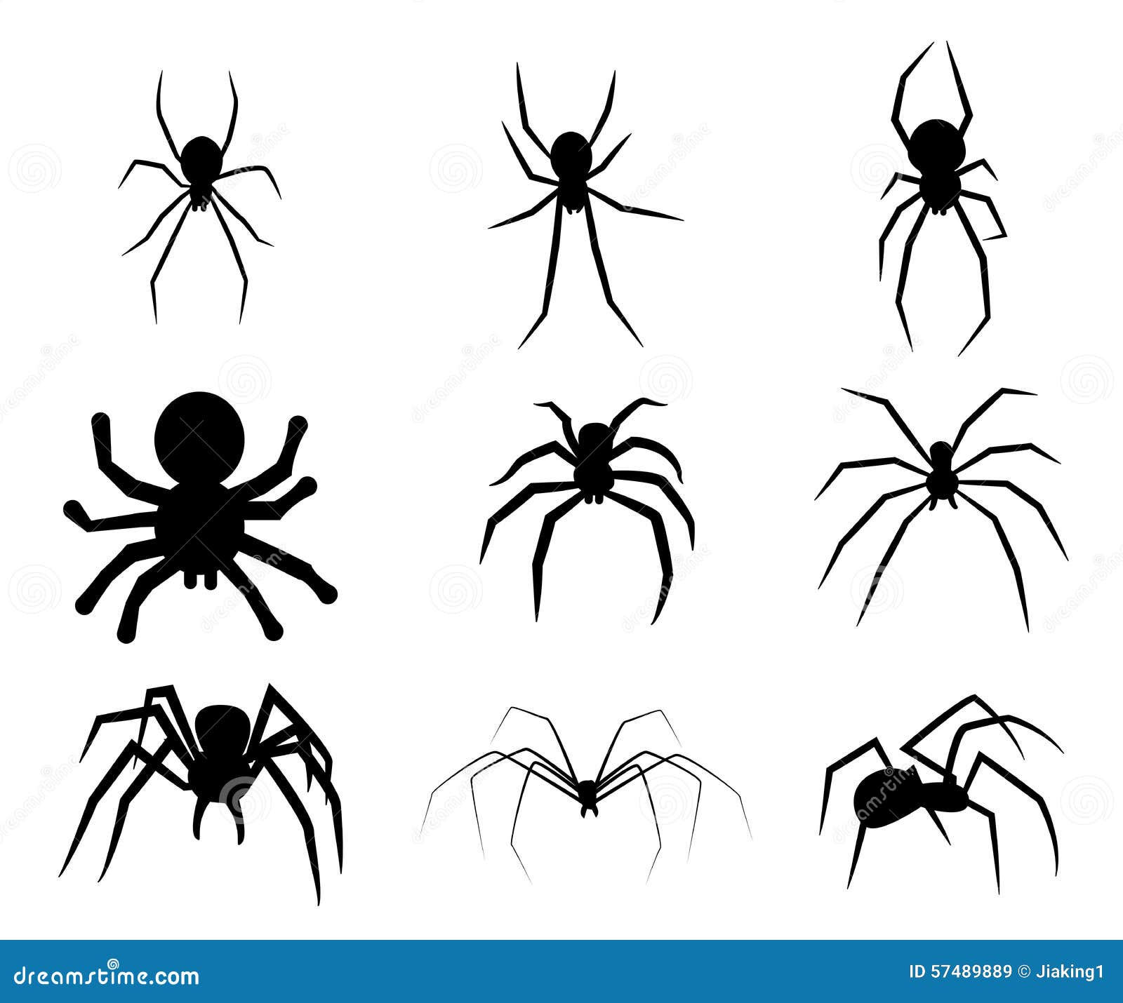 Set Of Silhouette Spider On Transparent Background Vector Illustration ...