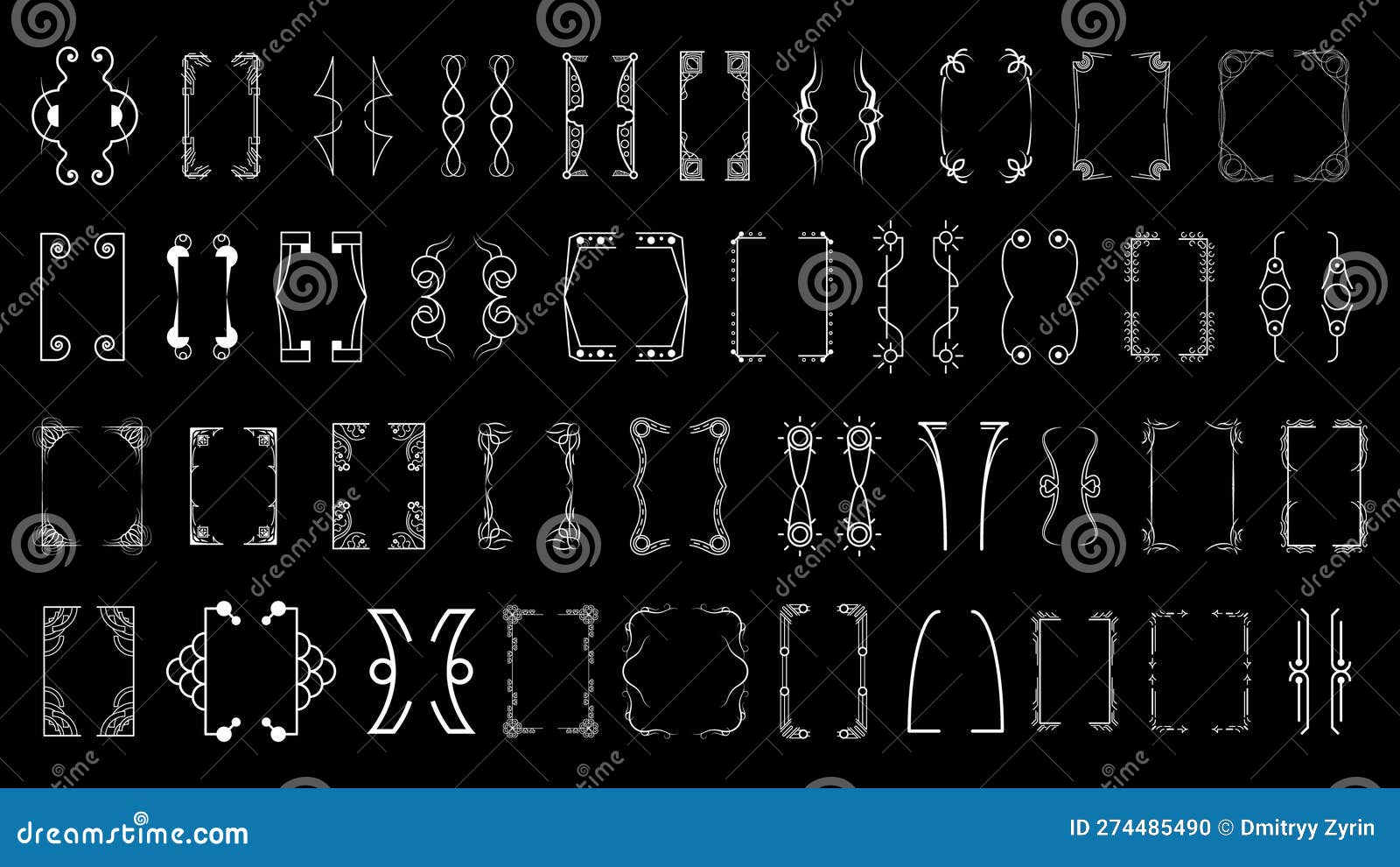 Set Black Simple Line Collection Different Doodle Brackets, Parentheses ...