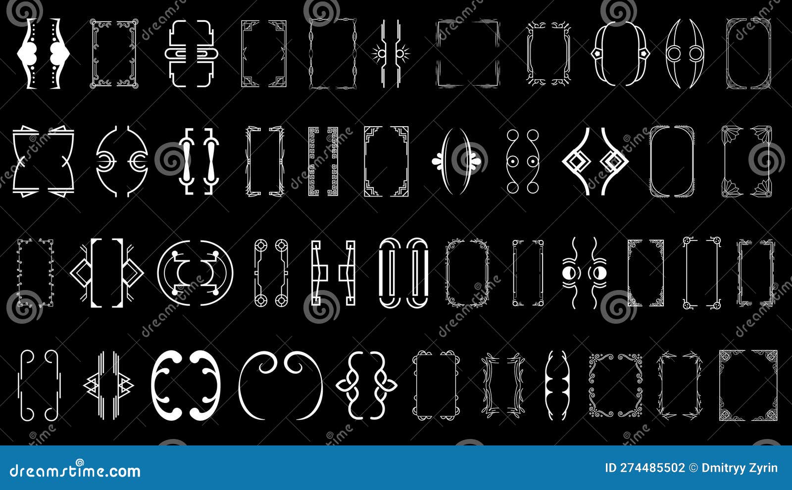 Set Black Simple Line Collection Different Doodle Brackets, Parentheses ...