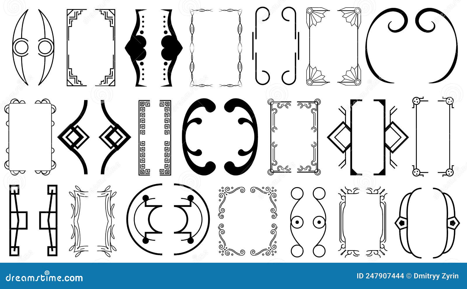 Set Black Simple Line Collection Different Doodle Brackets, Parentheses ...