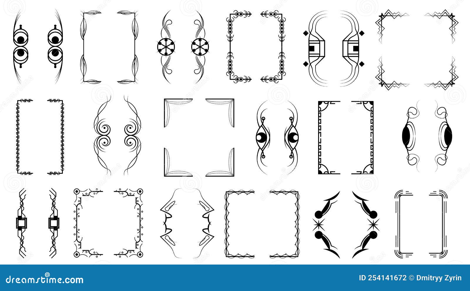 Set Black Simple Line Collection Different Doodle Brackets, Parentheses ...