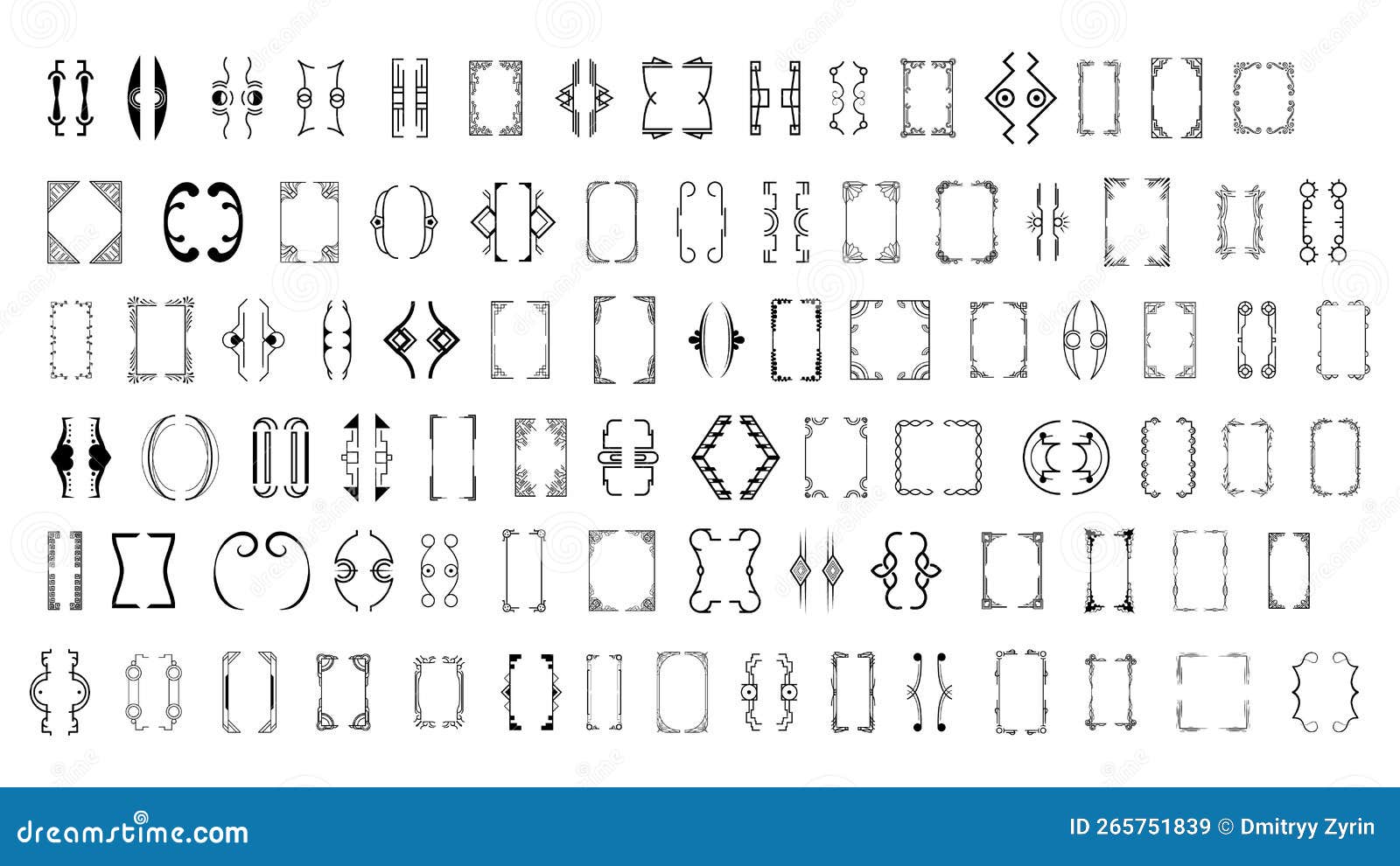 Set Black Simple Line Collection Different Doodle Brackets, Parentheses ...