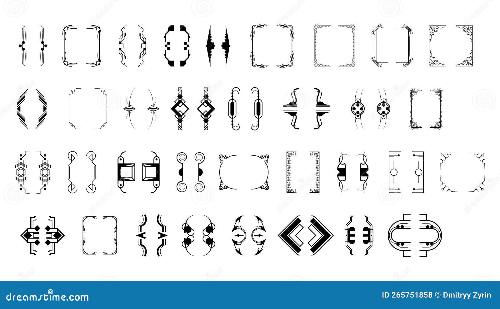 Set Black Simple Line Collection Different Doodle Brackets, Parentheses ...