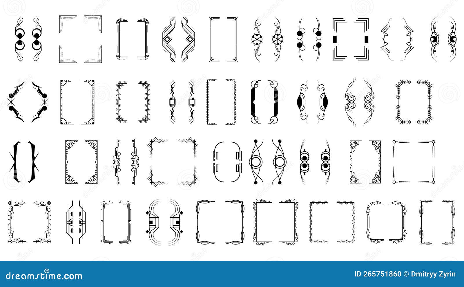 Set Black Simple Line Collection Different Doodle Brackets, Parentheses ...