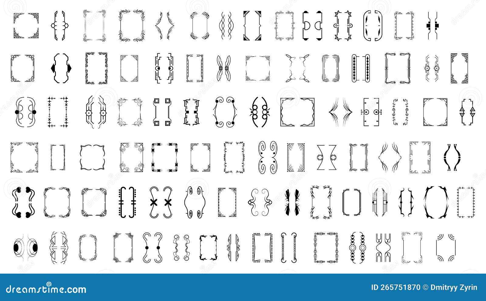 Set Black Simple Line Collection Different Doodle Brackets, Parentheses ...