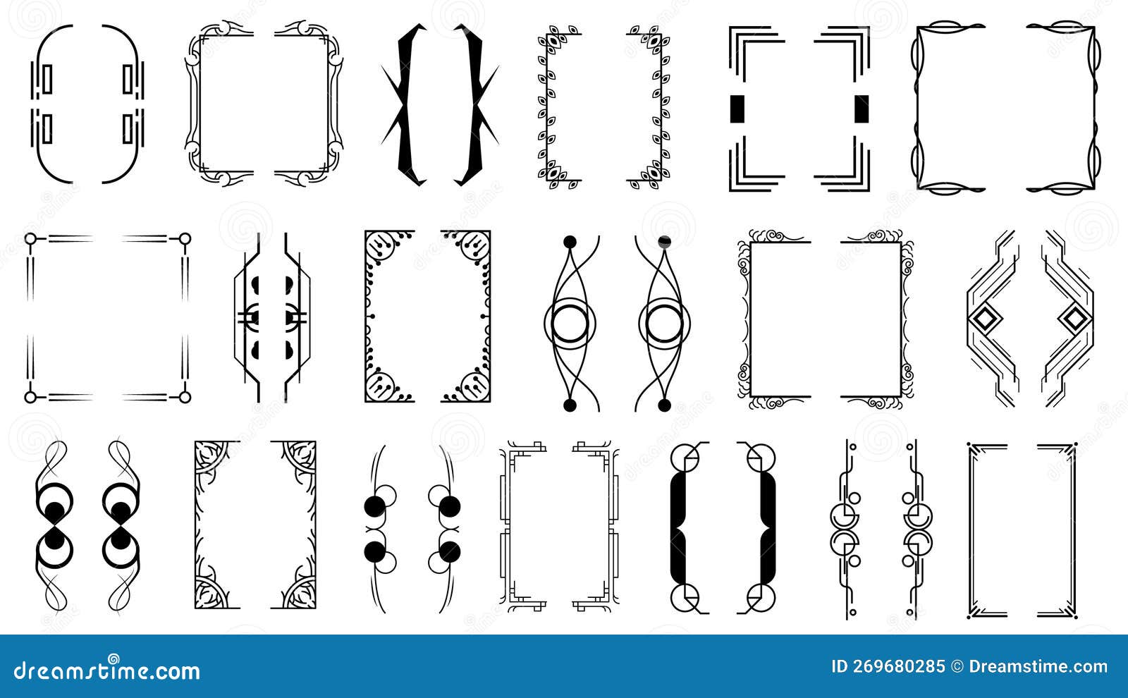 Set Black Simple Line Collection Different Doodle Brackets, Parentheses ...