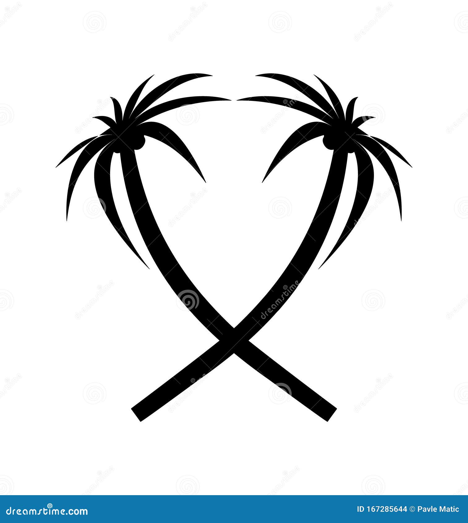 Palm Icons Isolated on a White Background Stock Vector - Illustration ...