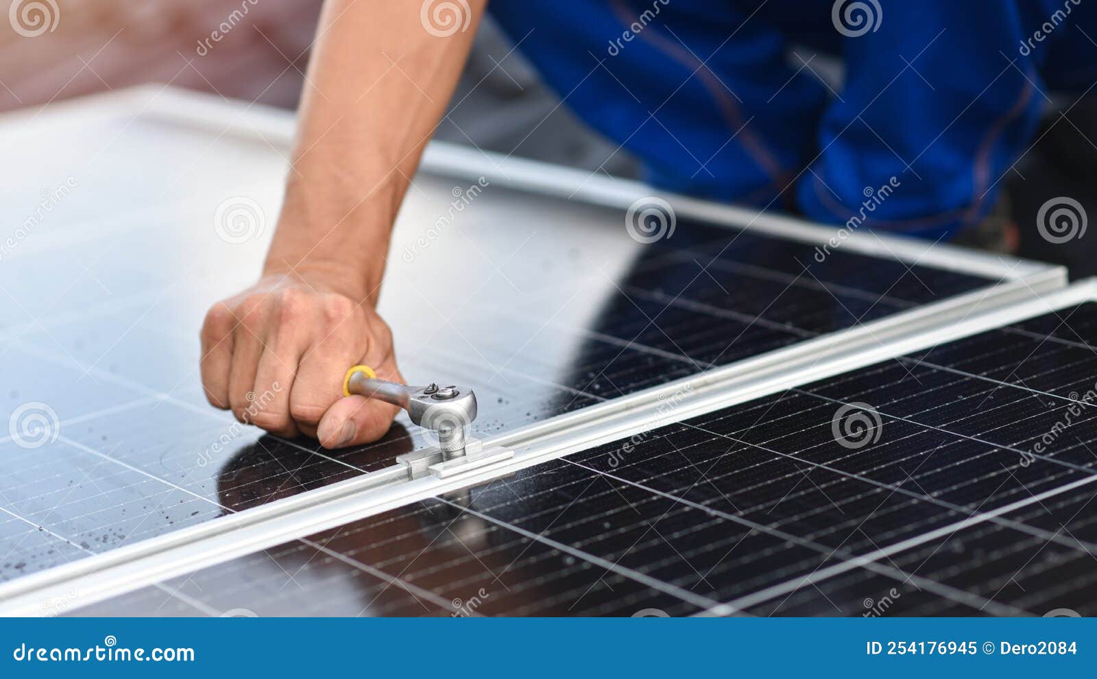 Set of Black Solar Panels Ready for Installation. Wide Angle Industrial ...