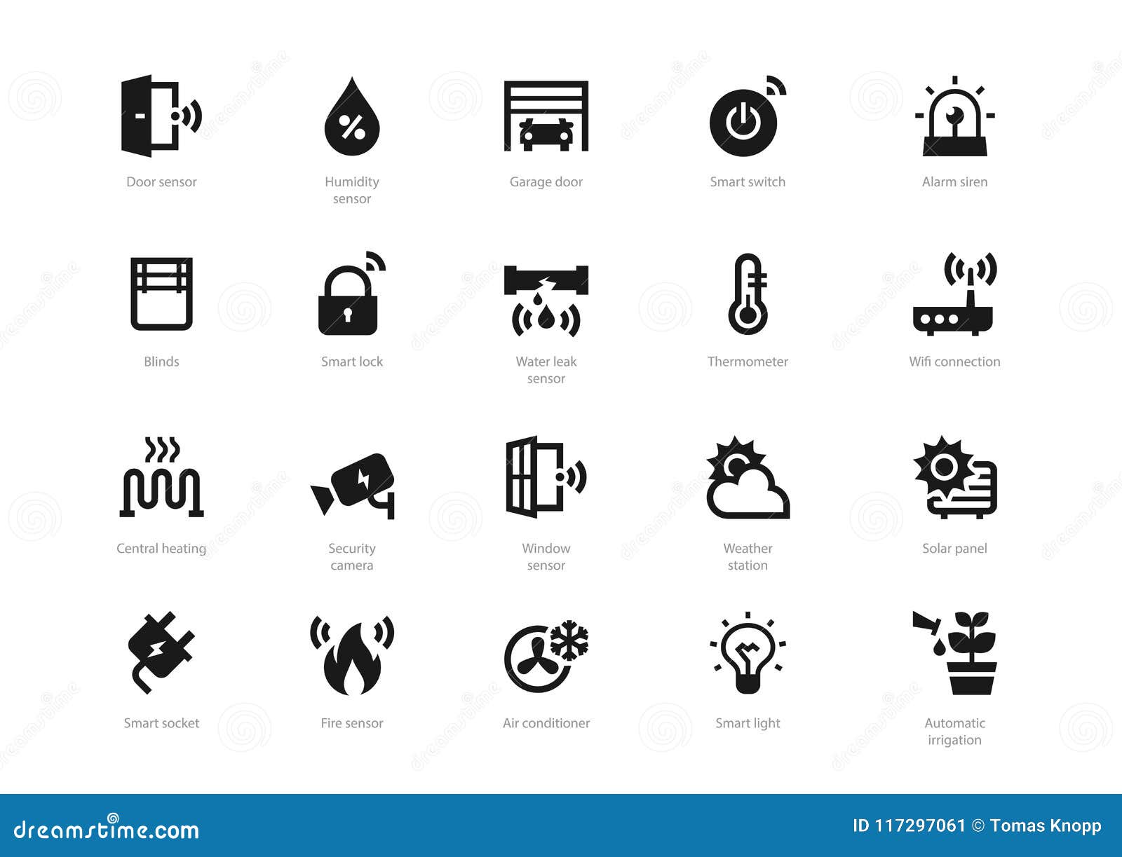 Set Of Garage, Air Conditioner, Browser, Fire Alarm, Power, Smart ...