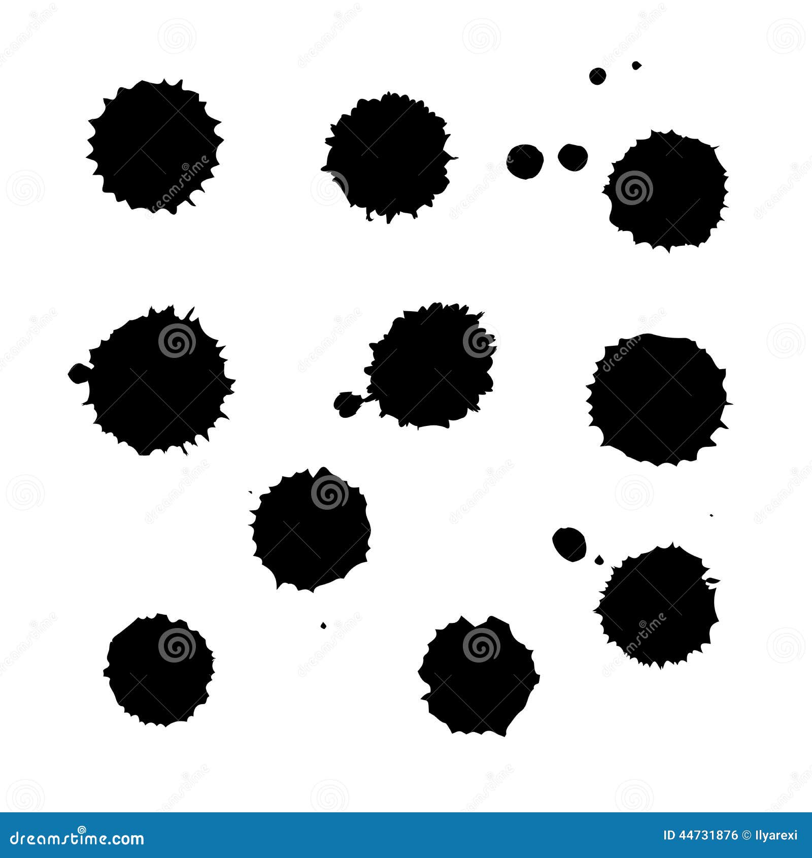 Set Of Black Traced Ink Splatters. Vector Clip-art. | CartoonDealer.com ...