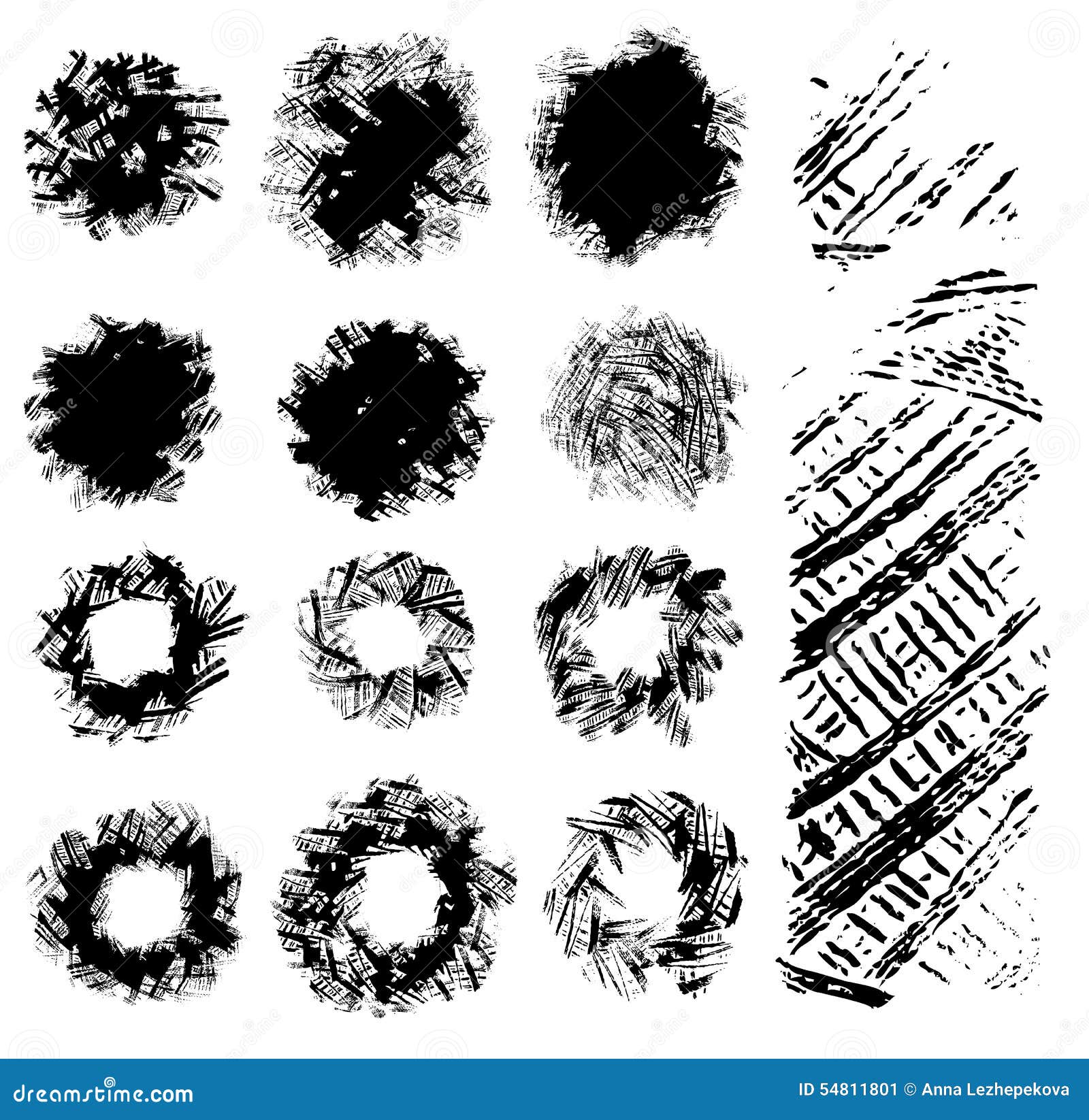 Set Of Black Traced Ink Splatters. Vector Clip-art. | CartoonDealer.com ...