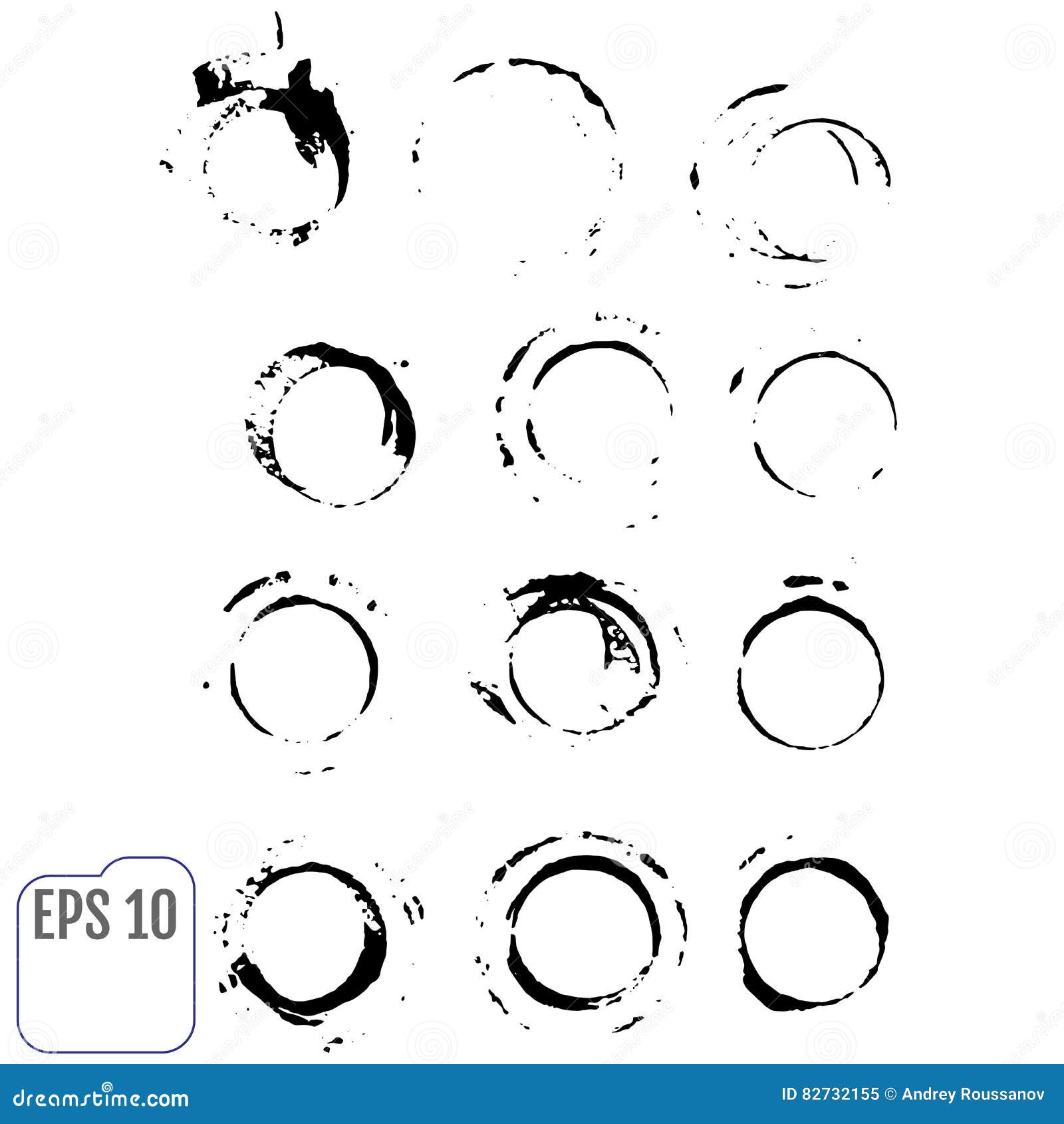 Set of Black Traces Cup. Vector Stock Vector - Illustration of element ...