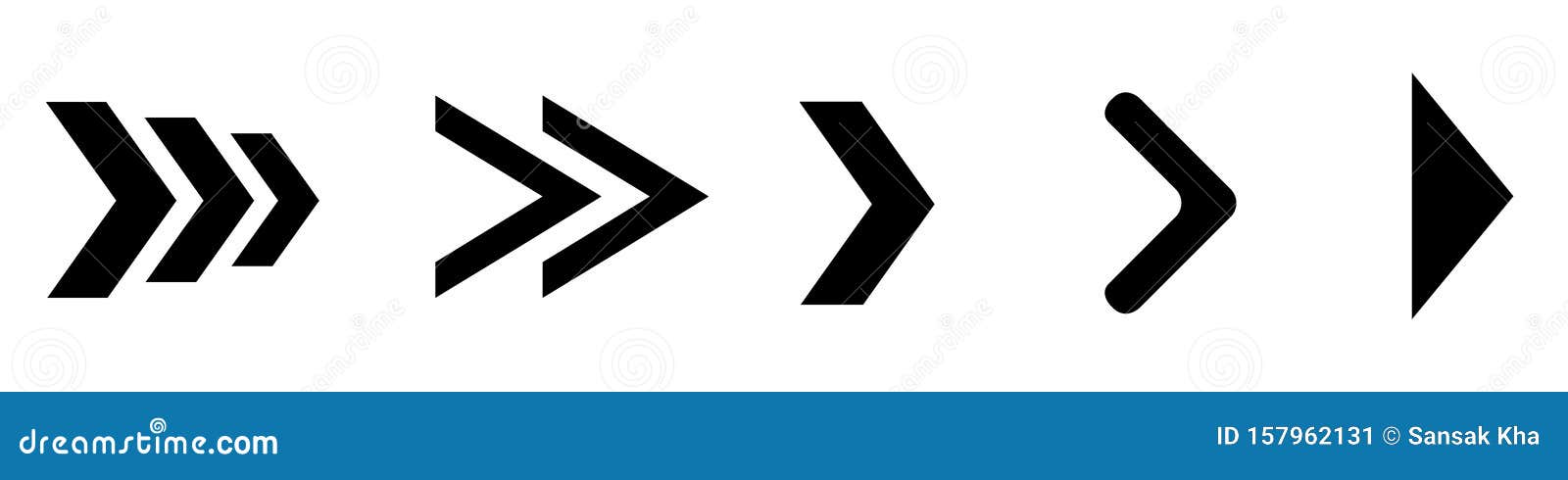 Set of Black Vector Arrows. Stock Illustration - Illustration of ...