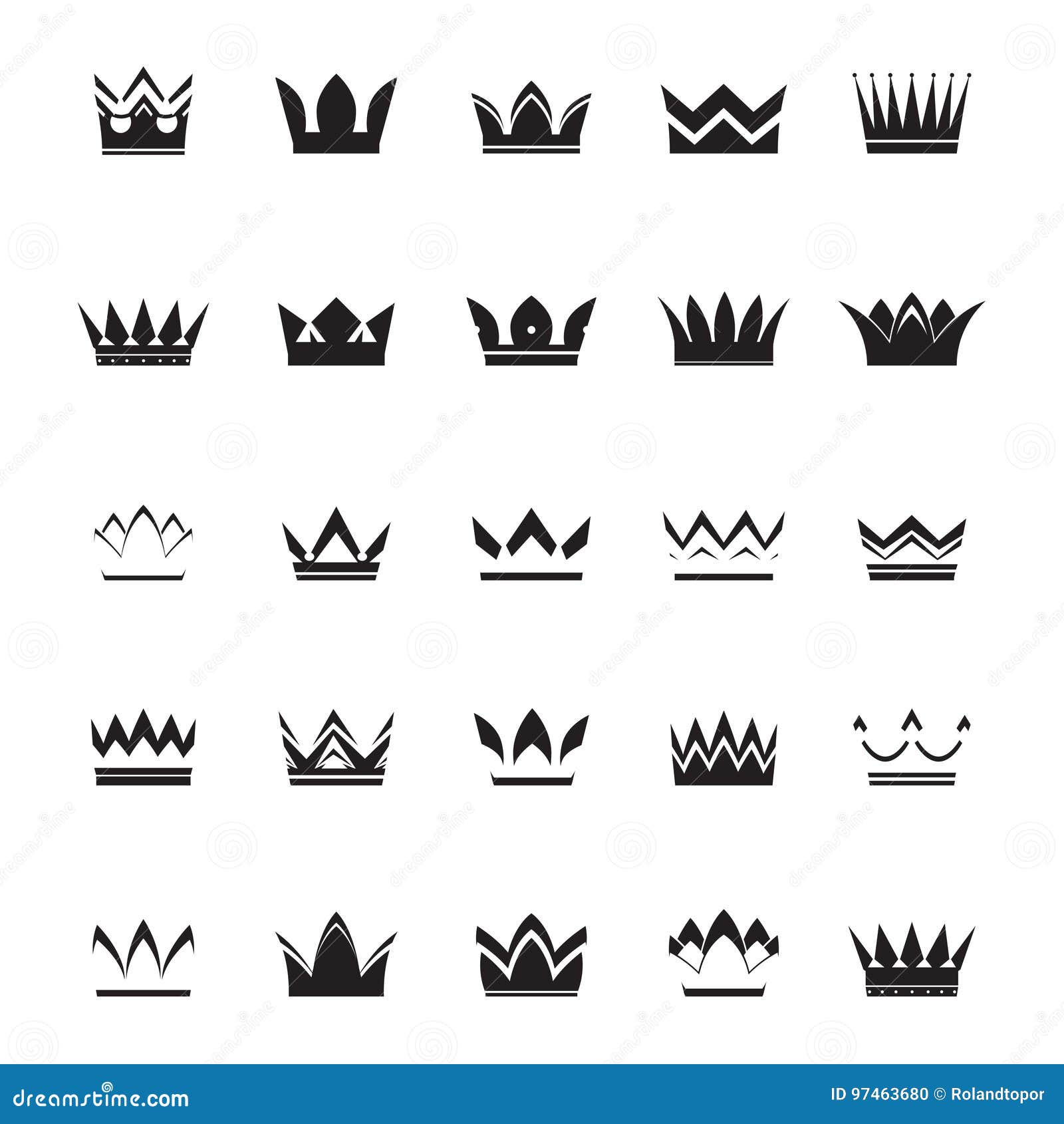 Vector Crowns And Fleur De Lis Seamless Patterns Set In Black ...
