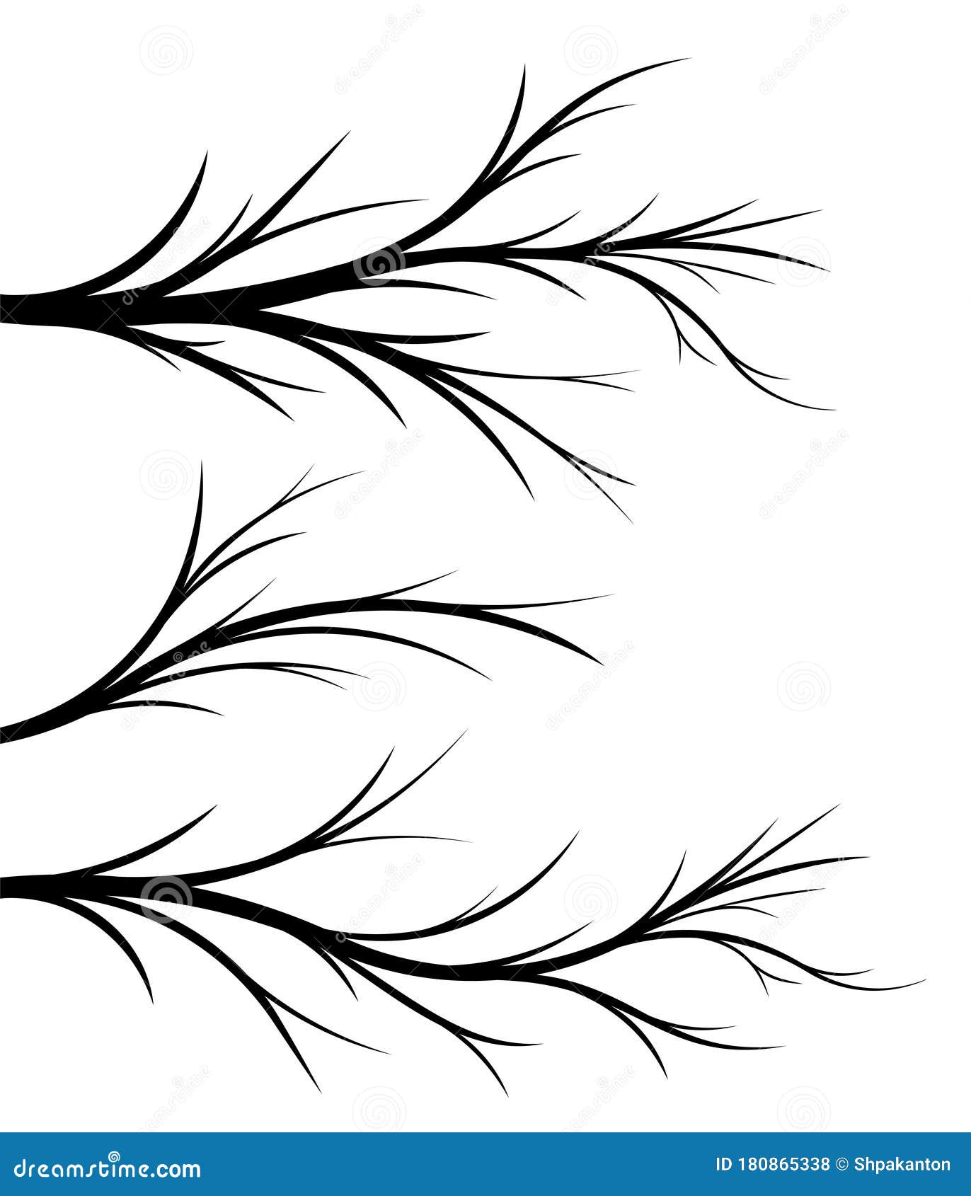 Set of 3 Black Vector Floral BranchesÑŽ Stock Vector - Illustration of ...