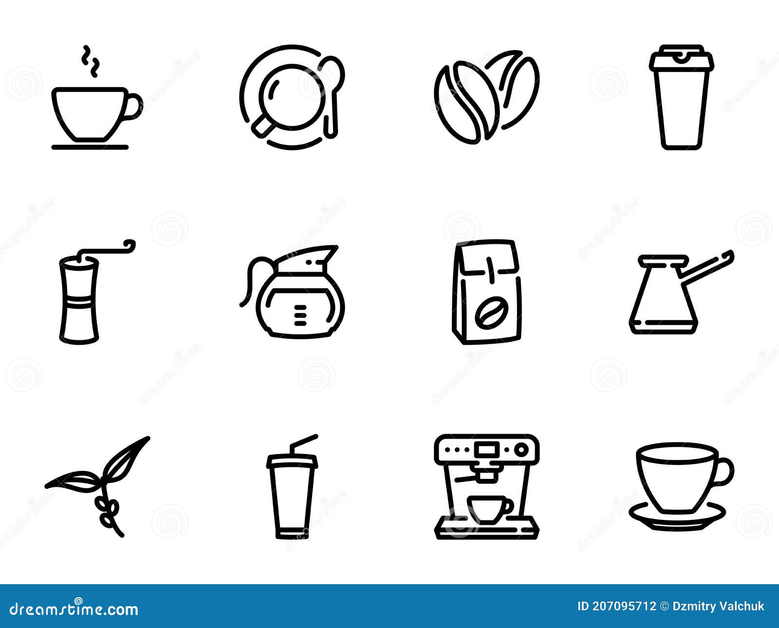 Coffee making icons stock vector. Illustration of arts - 207095712