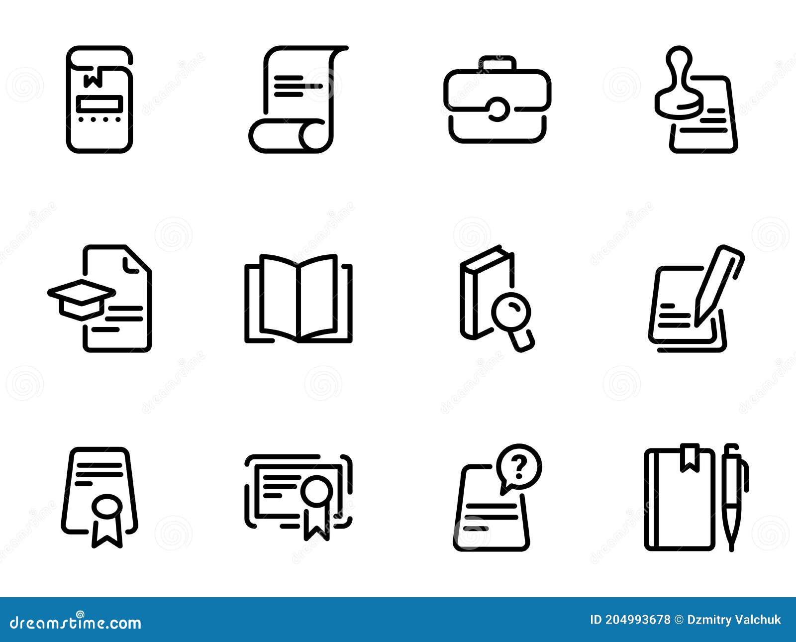 Set of Black Vector Icon, Isolated Against White Background ...