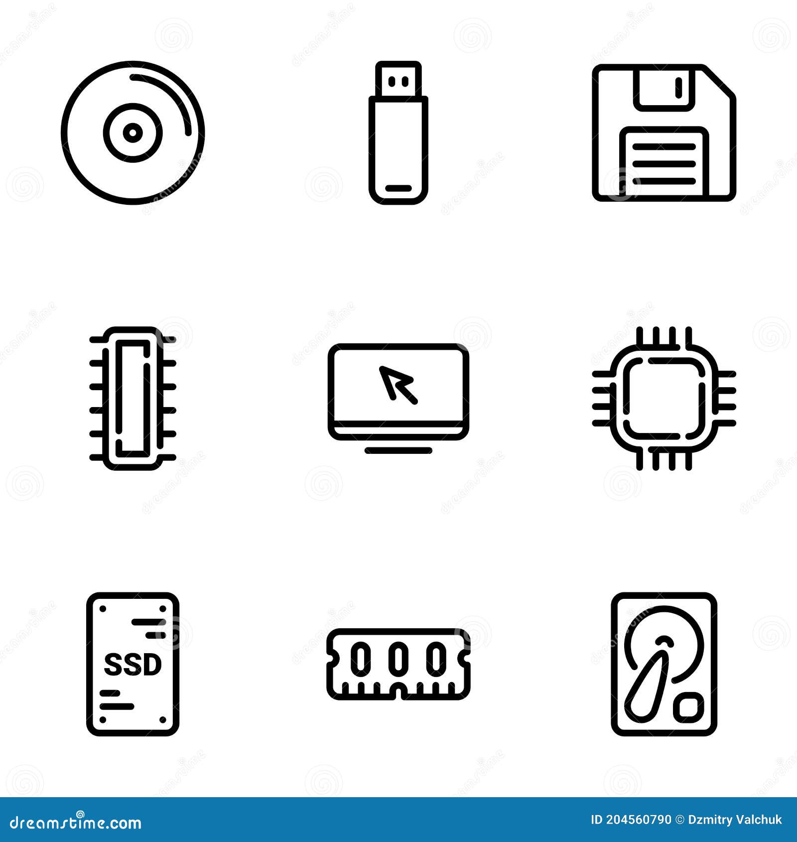 Set of Black Vector Icon, Isolated on White Background, on Theme ...