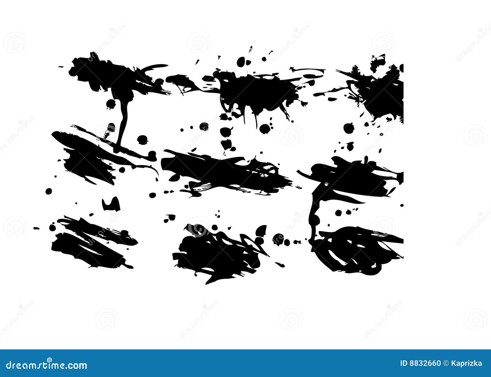 Set of Black Vector Ink Abstract Spray Stock Vector - Illustration of ...