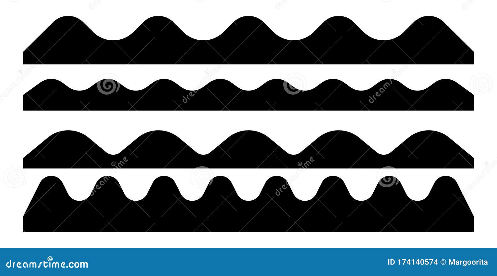 Wave Silhouette Isolated On White Background Vector Illustration ...