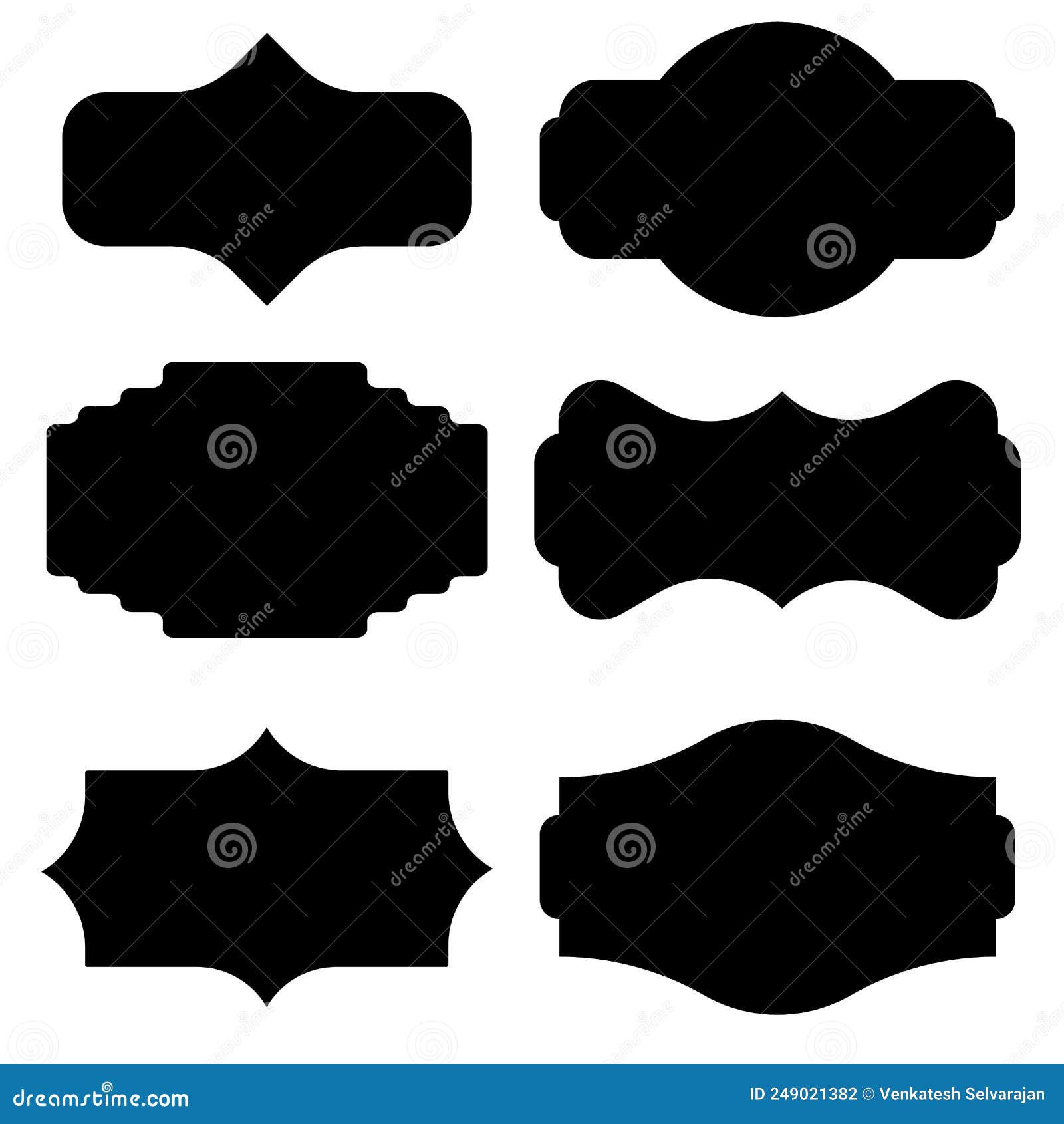 Set of Black and White Border Frames Labels Stock Illustration ...